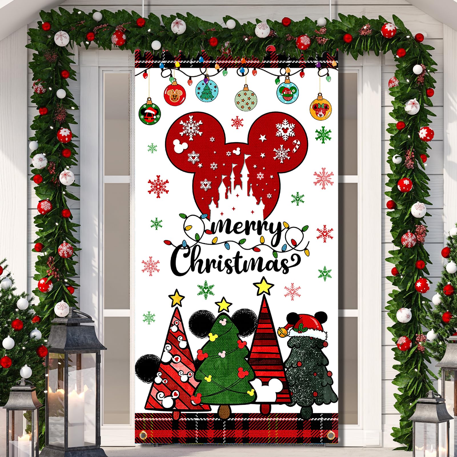 Amazon.com: Mouse Christmas Door Cover Decoration,Merry Christmas Door ...