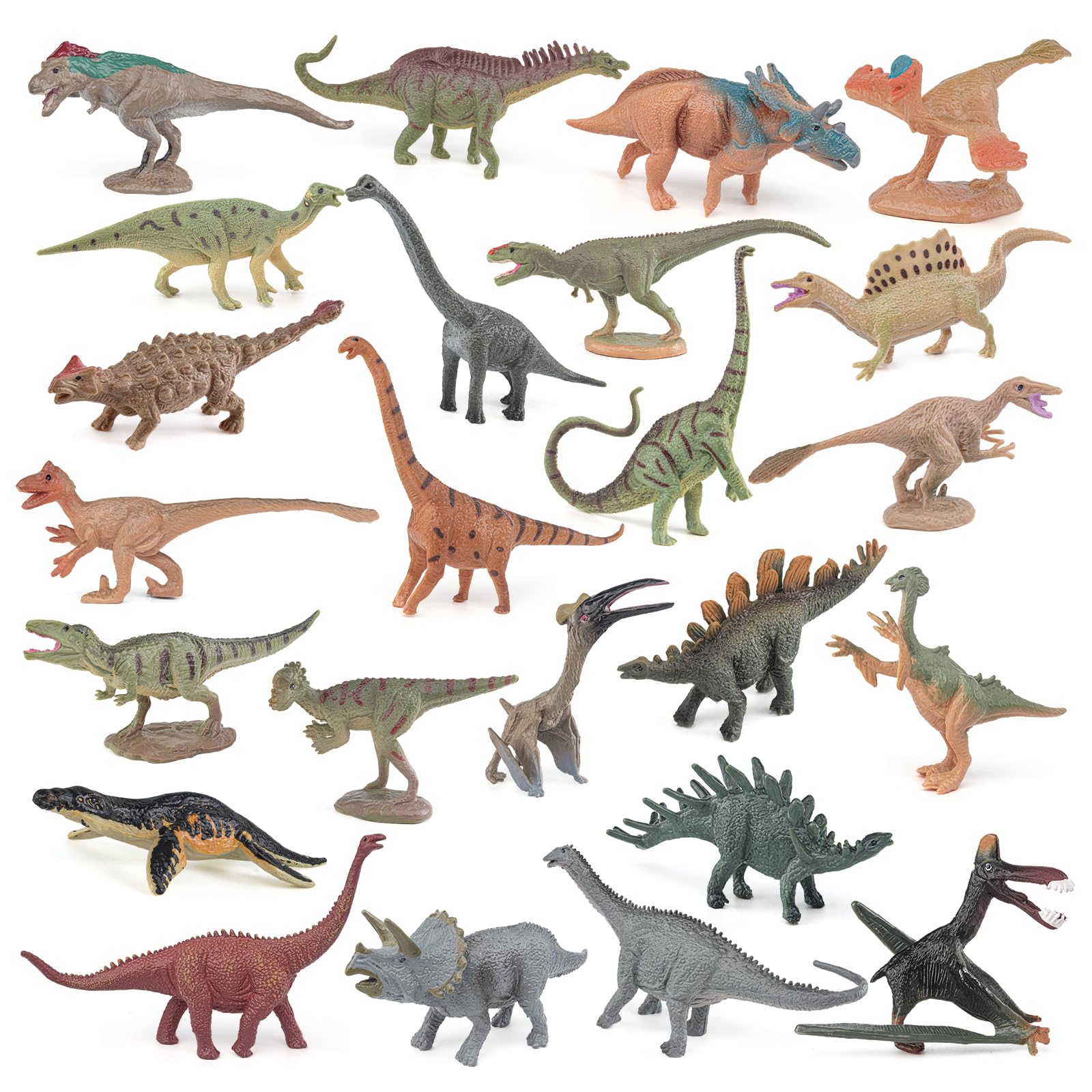Amazon.com: GUFOPONAS 2 Inch Mini Dinosaur Toy Set for 24PCS Realistic ...