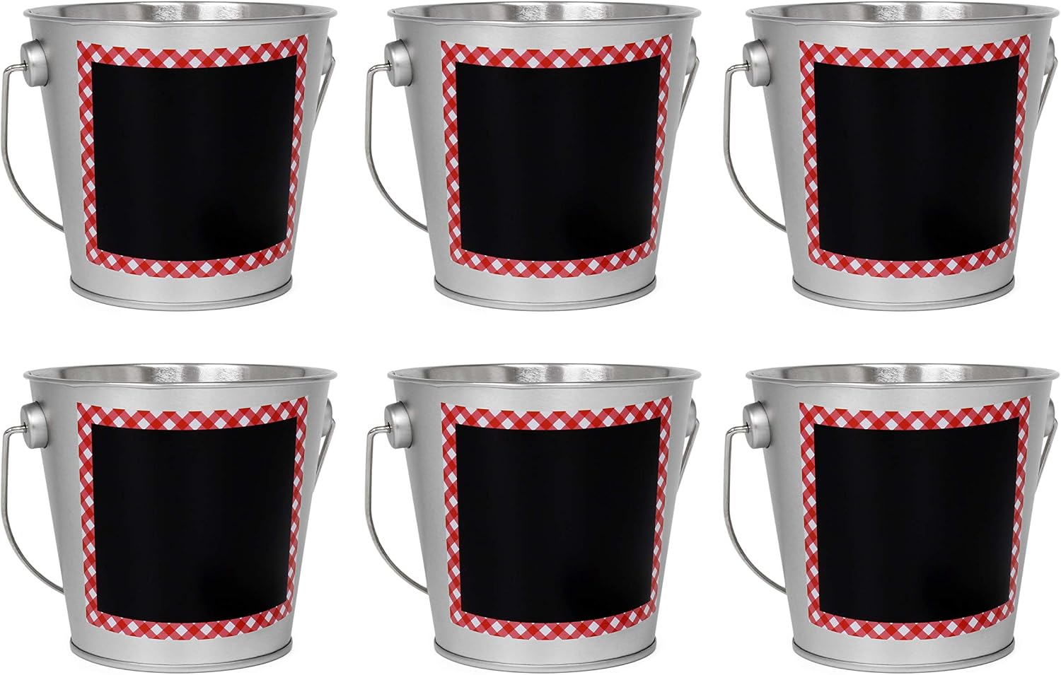 Amazon.com: Darware Metal Buckets with Chalkboard Labels (Set of 6 ...
