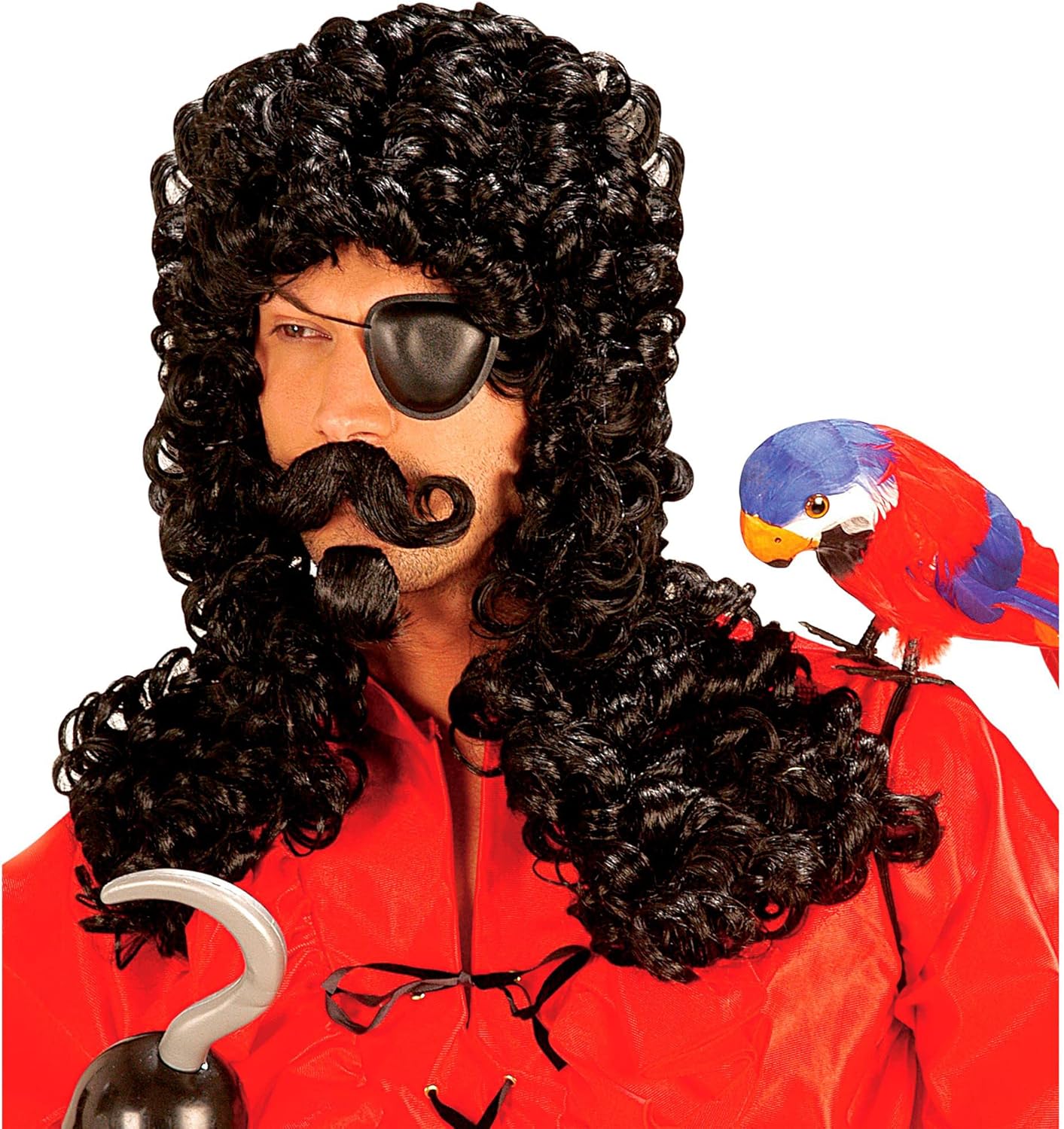 Pirate Captain Hook w/ Tache & Goatee Wig for Fancy Dress Costumes ...