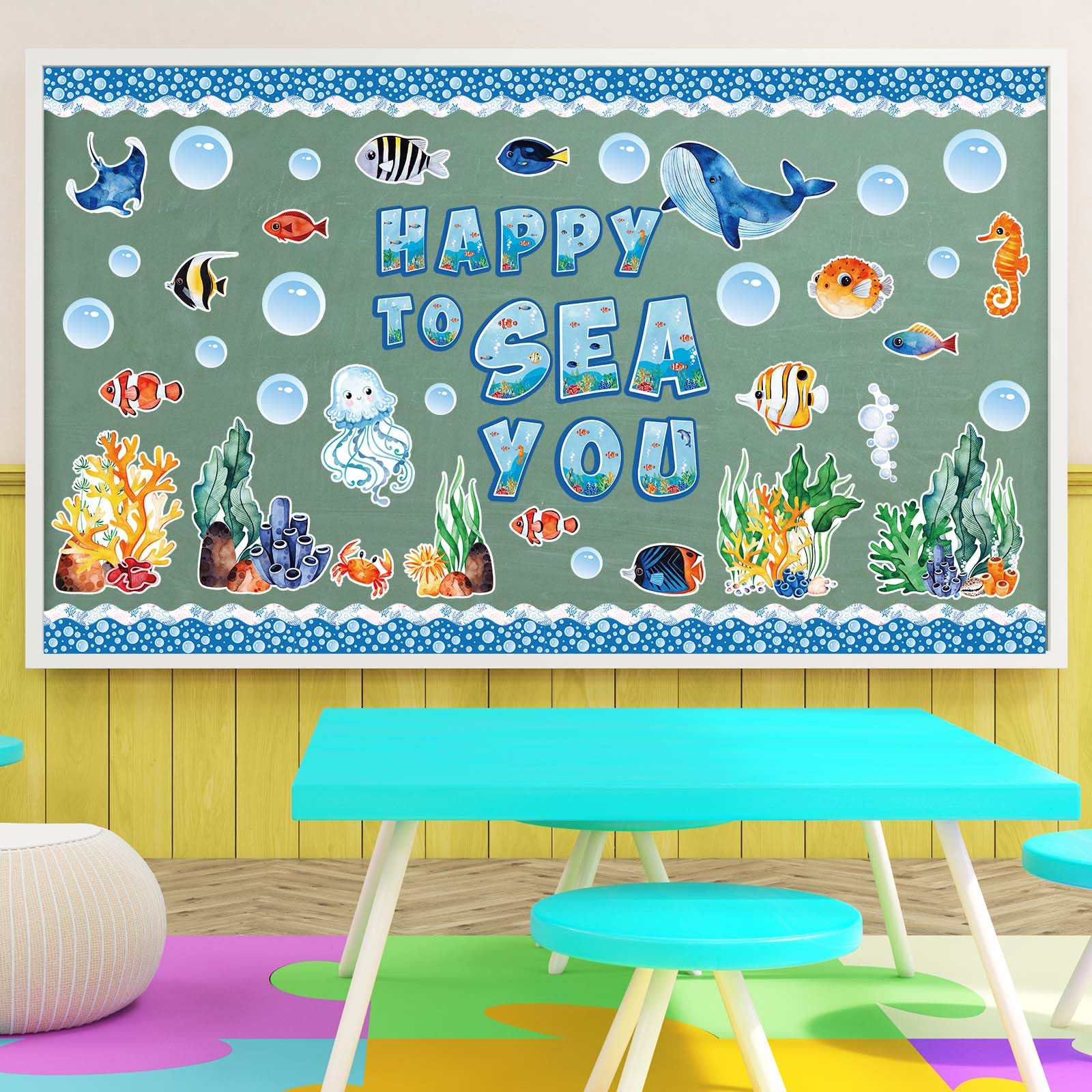 Fishing Corks Shark Bulletin Board Kit Back To School DIY Photo ...