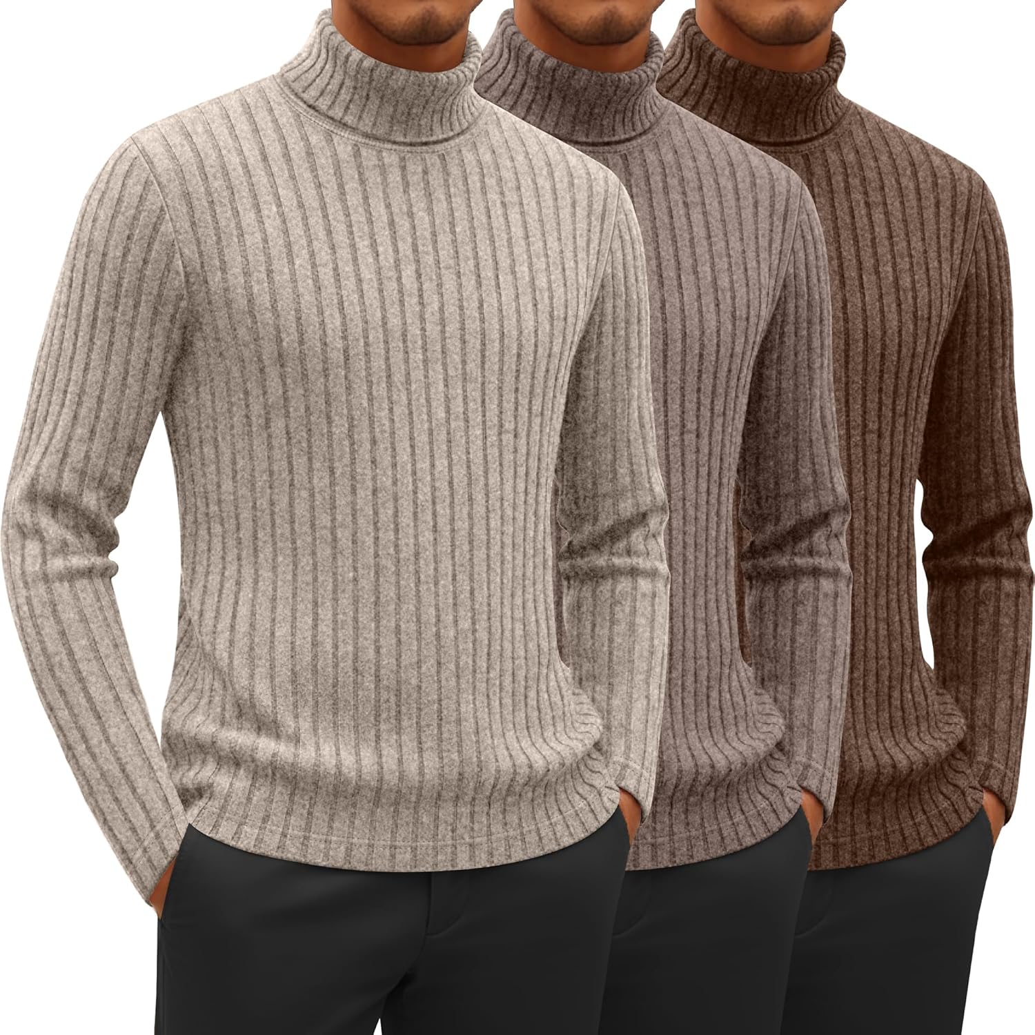 Amazon.com: August Alley Paquete de 3 suéteres de cuello alto para ...