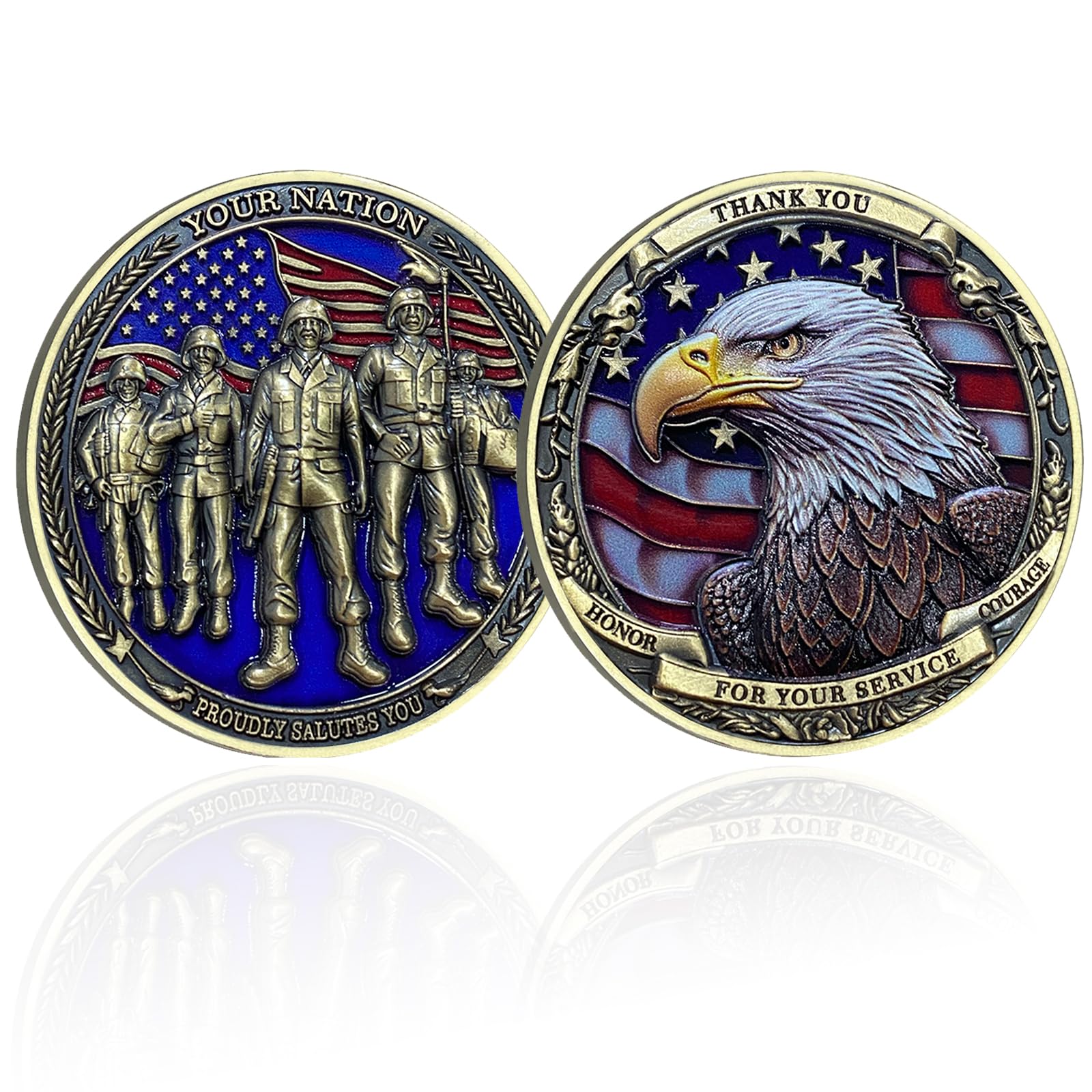Amazon.com: CHURYUML Military Veterans Challenge Coins 3D Pattern Thank ...