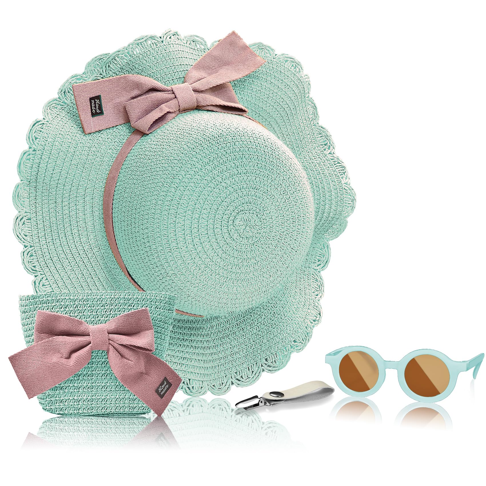 Amazon.com: Knana 4Pcs Summer Straw Hat Bag Sunglasses Set for Girls ...