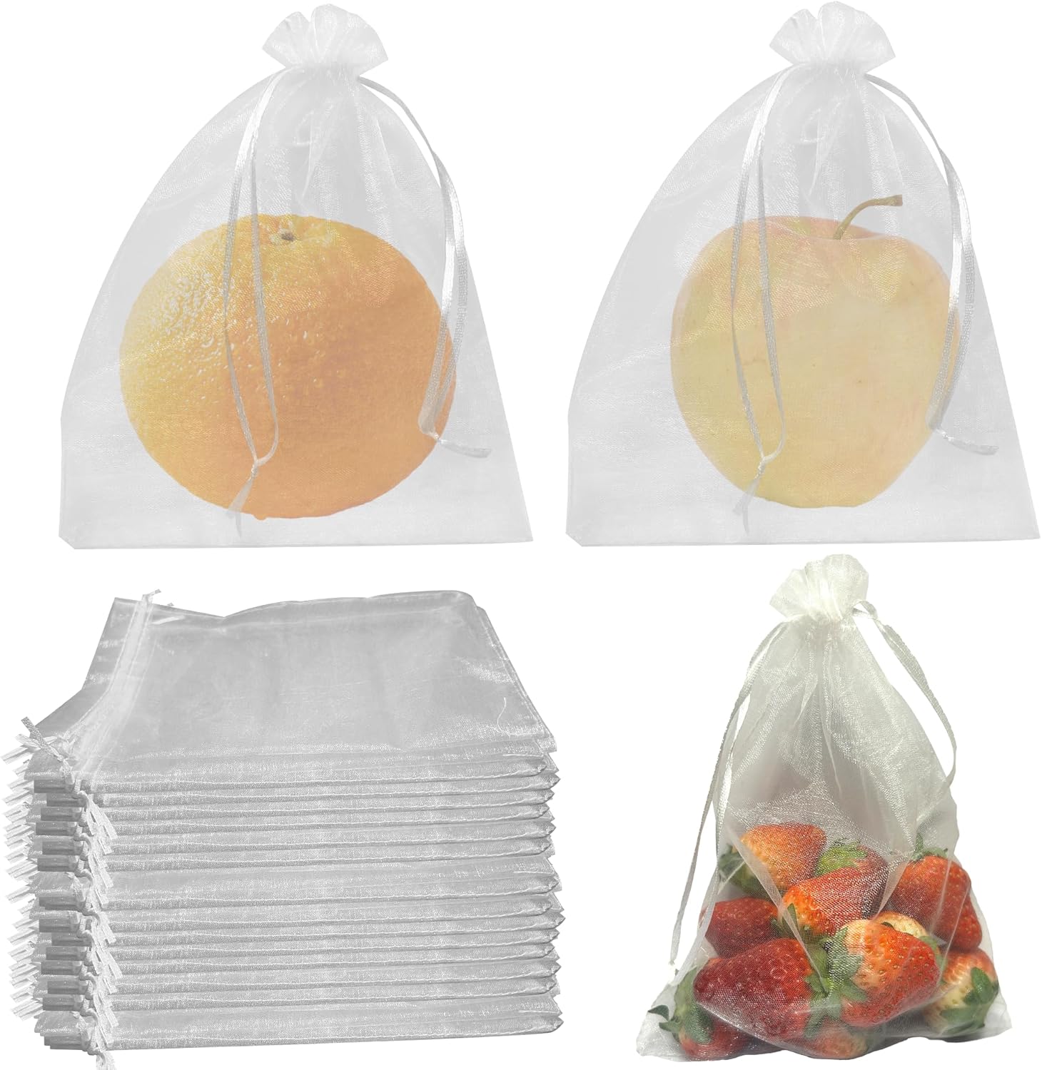 Amazon.com : Daorfaa 100pcs Fruit Protection Netting Bags 9x6.7 inch ...