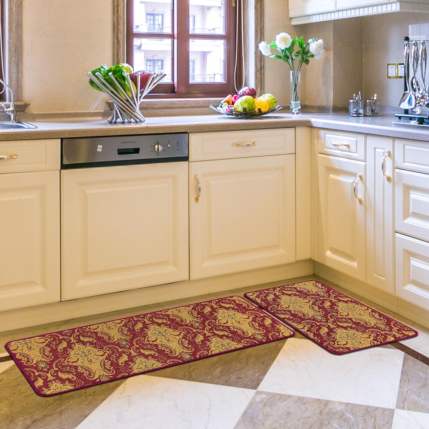 Amazon.com: Loom and Mill Luxury Kitchen Rugs Set 2 Pieces, Non Skid ...
