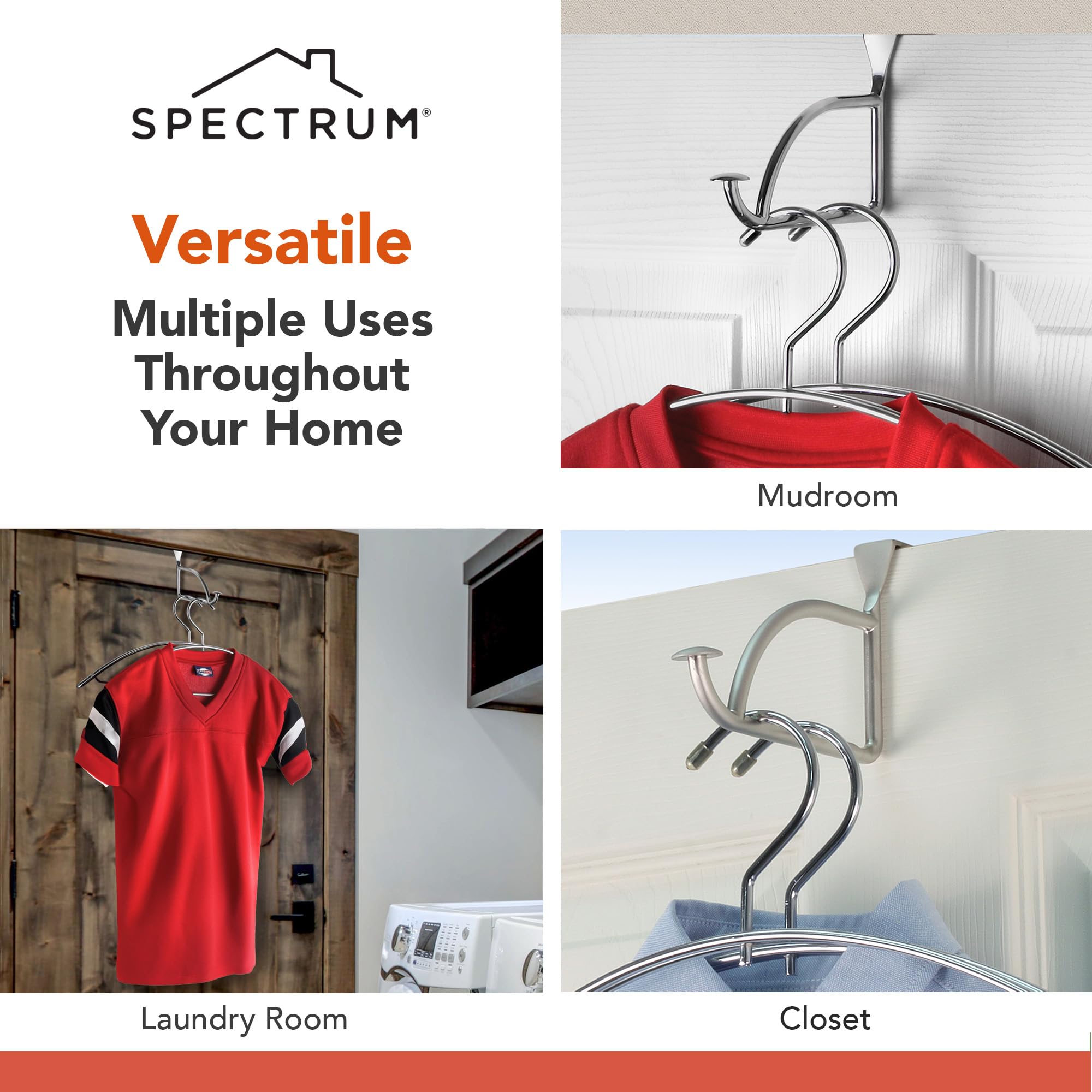 Snapklik.com : Spectrum Stratford Chrome Over The Door Hook Valet For ...