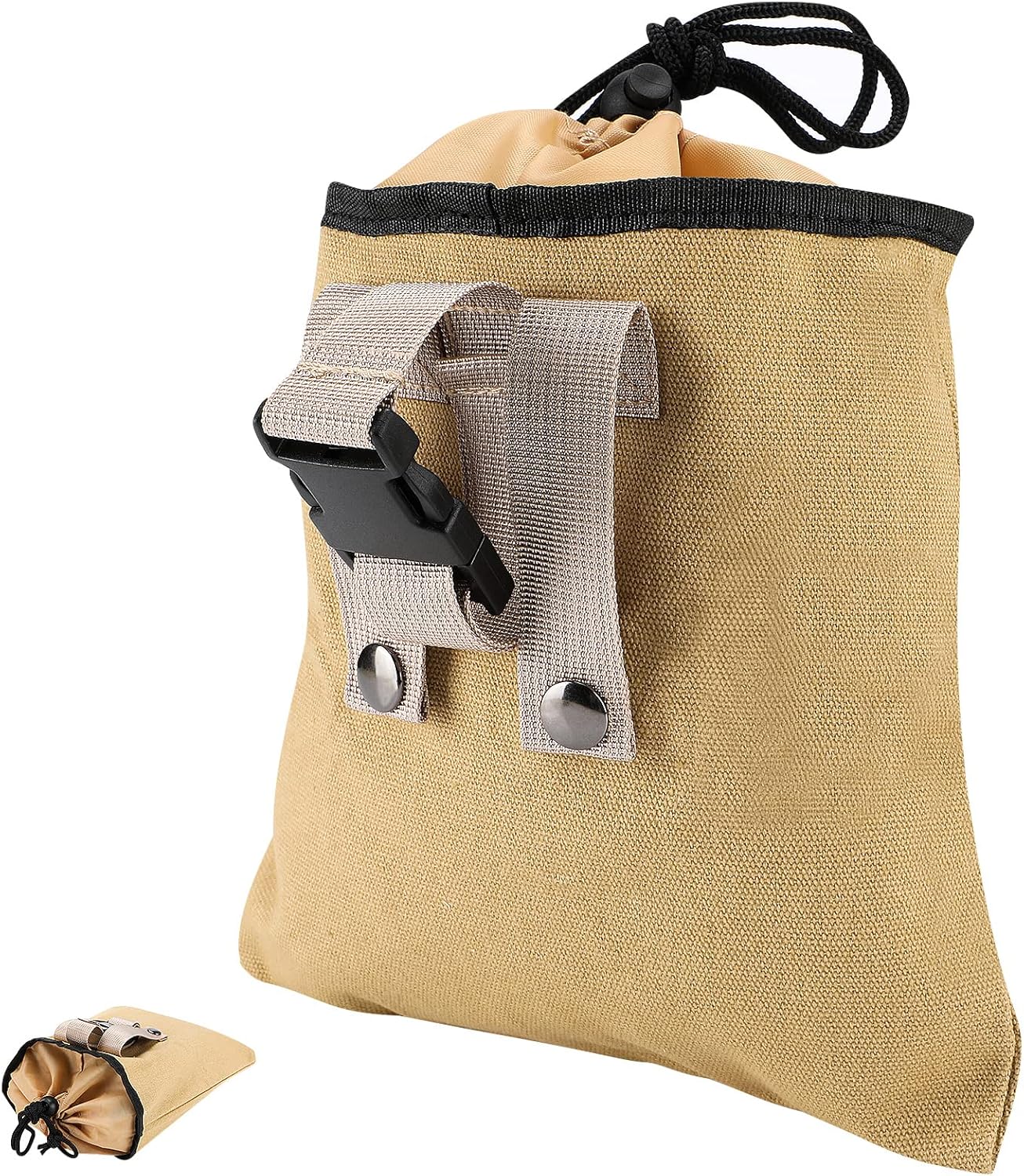 Foraging Pouch for Hiking, Upkey Collapsible Belt Pouch with Drawstring ...