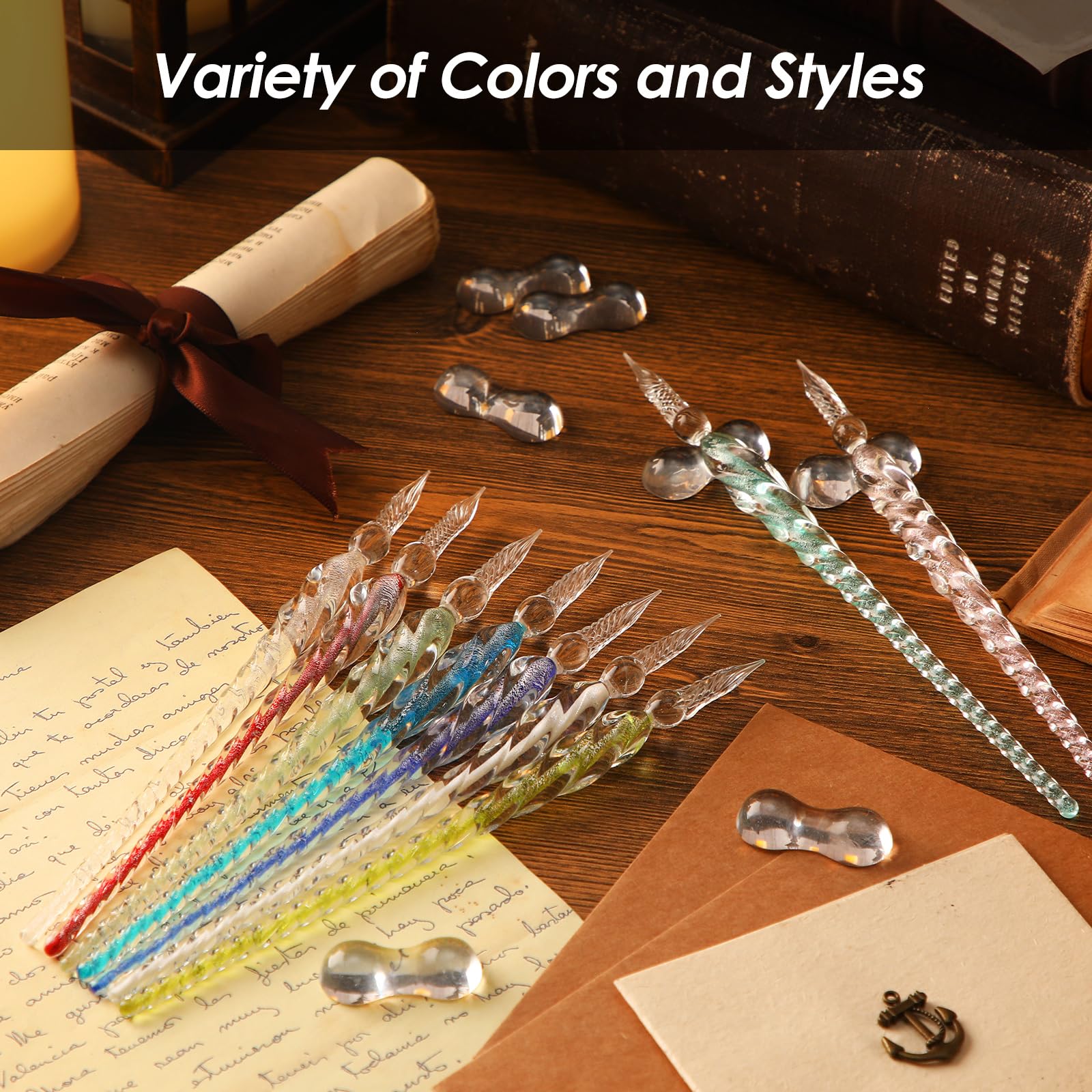 Glass Dip Pen Set Glass Dip Pen Calligraphy Set With 12 Colorful Inks ...