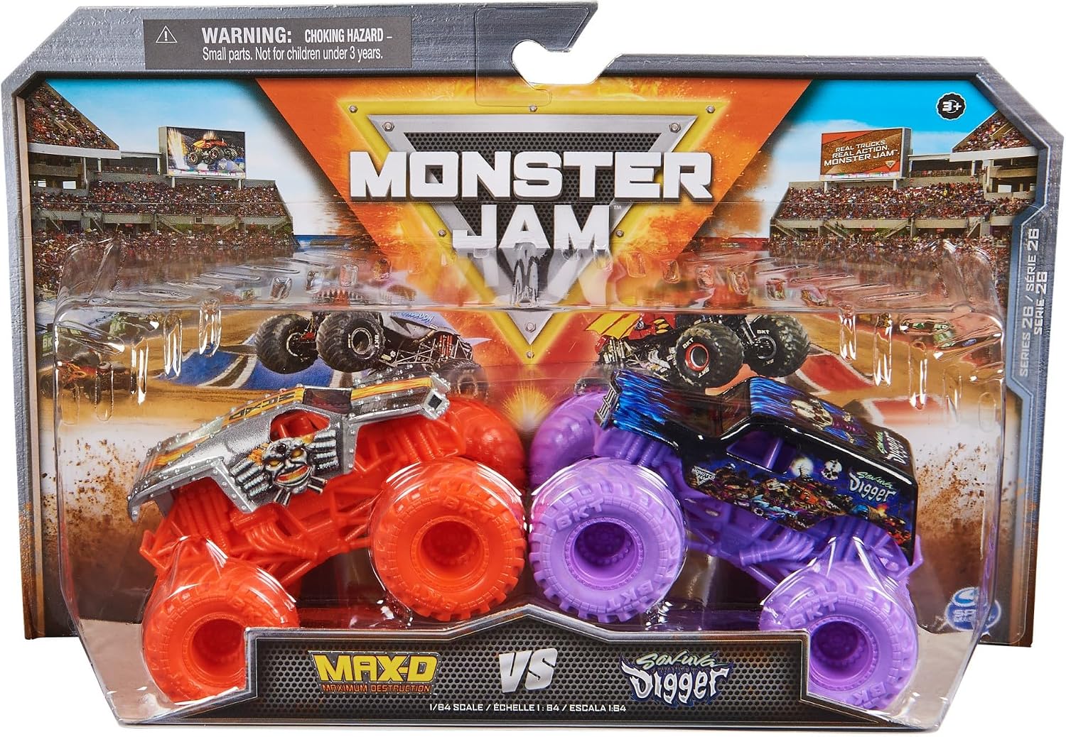 Amazon.com: Monster Jam 2023 Official 1:64 Scale Diecast Truck 2-Pack ...