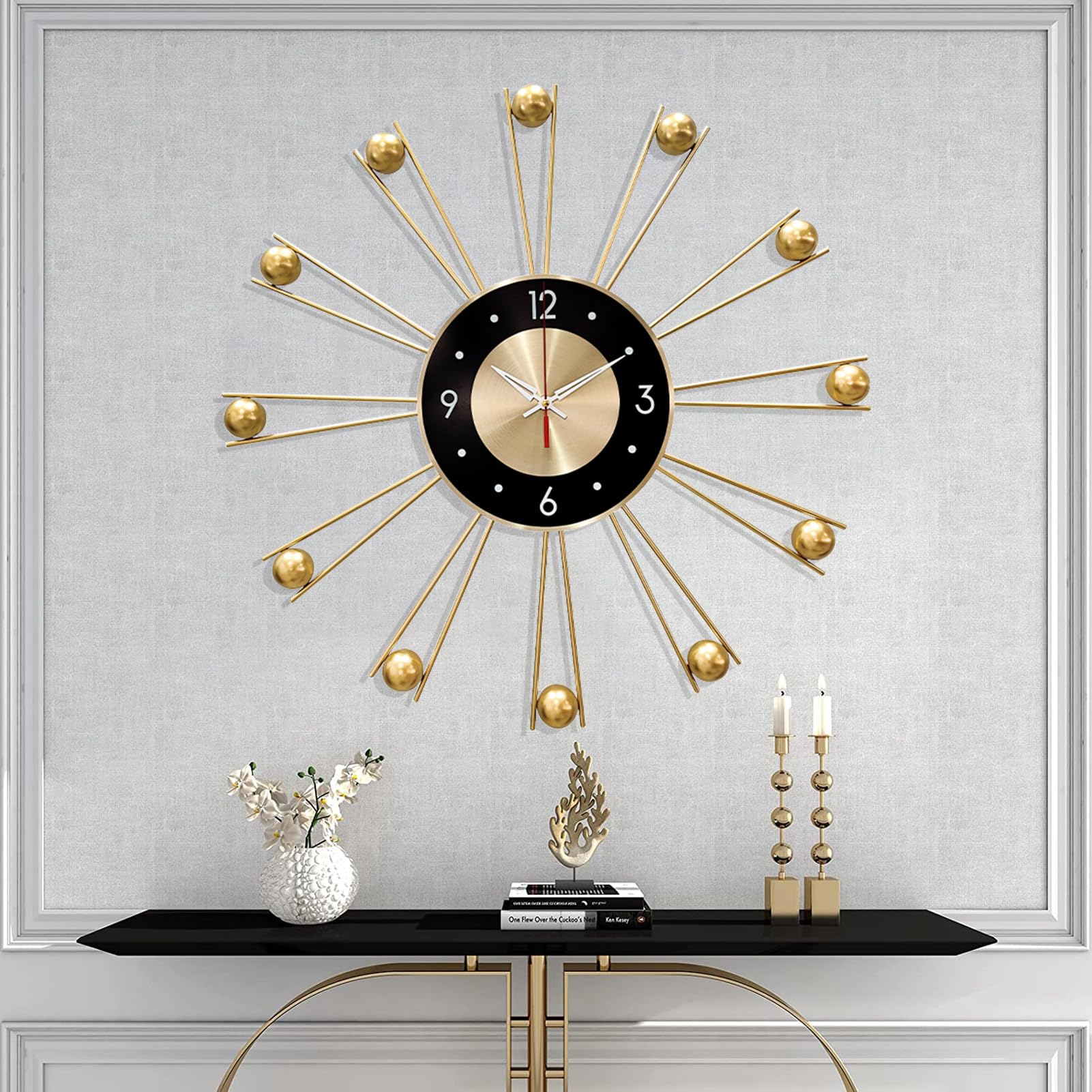 Modern Large Wall Clocks for Living Room Decor,Mid Century Silent Wall ...