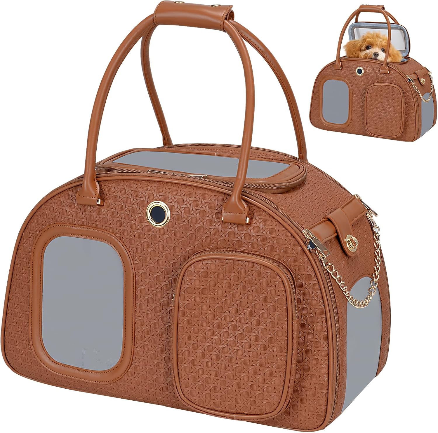 Amazon.com : Stylish Luxury Dog Carrier Purse for Small Dogs ...