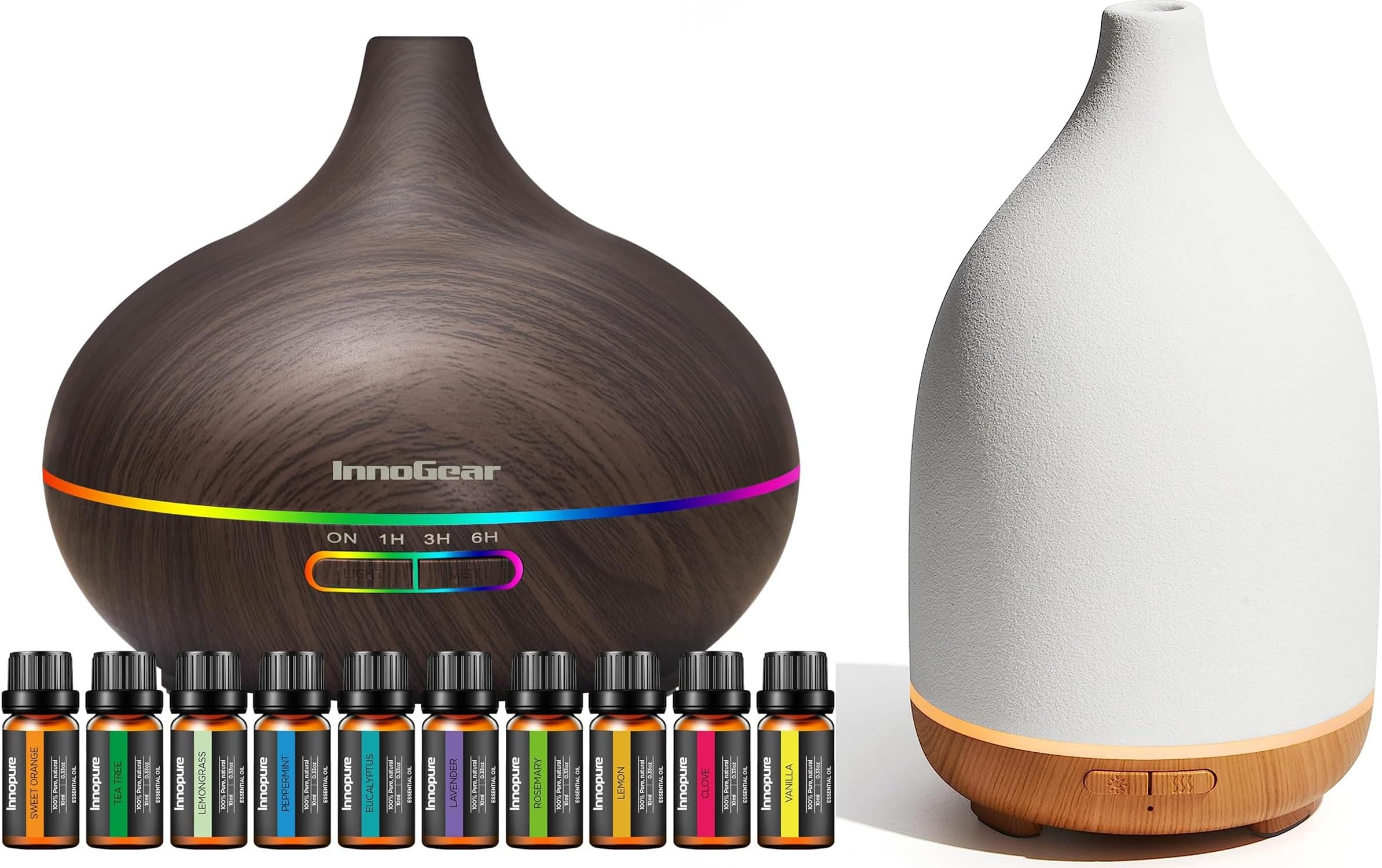 Amazon.com: InnoGear 400ml Aromatherpy Diffuser with 10 Essential Oils ...