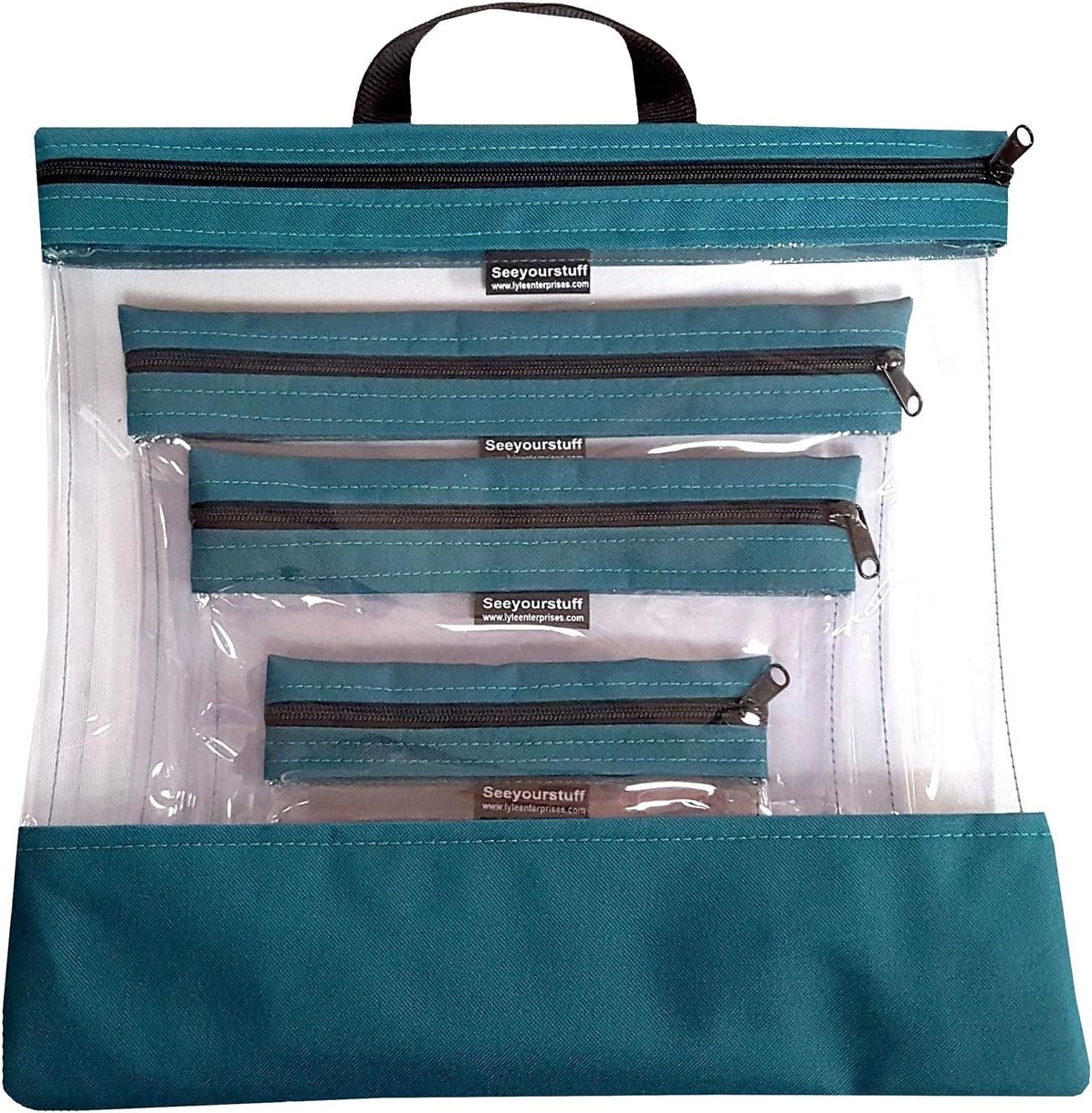 Amazon.com: Lyle Enterprises See Your Stuff 4pc Teal Bag Set : Arts ...