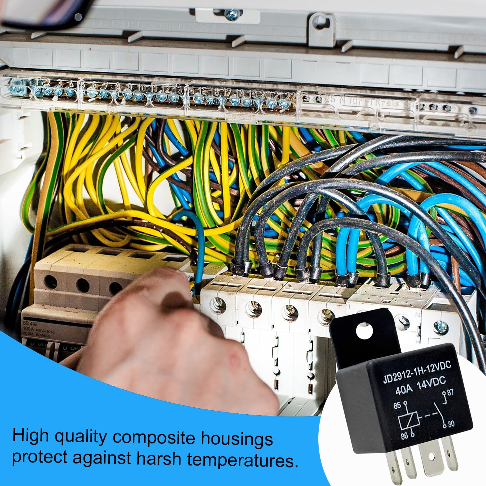 Snapklik.com : 5 Pack Car Relays 12V 40A, 4 Pin Relay Spst Model JD2912 ...