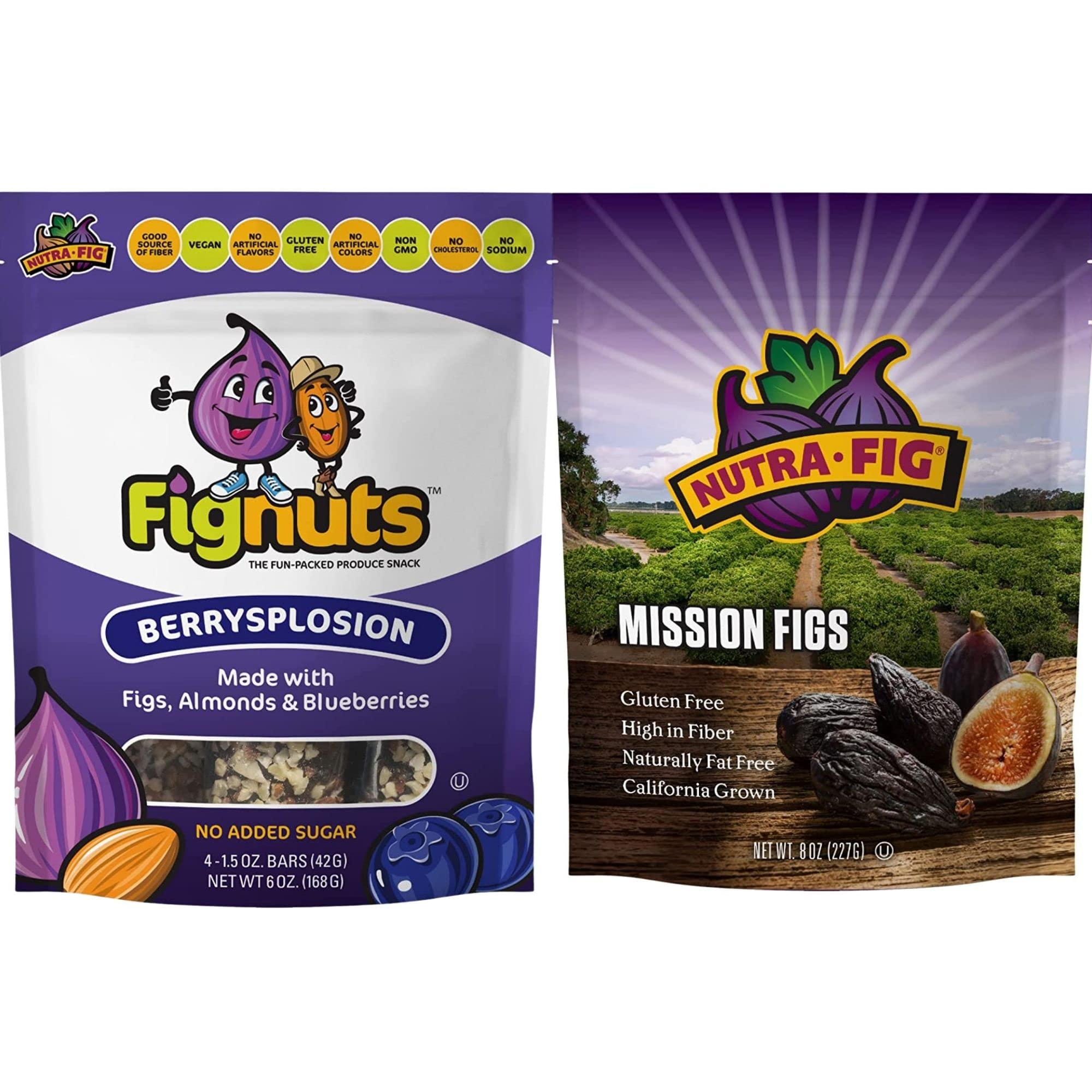 Buy Nutra Fig Dried Black Mission Figs & FigNuts Fig Bars | No Added ...