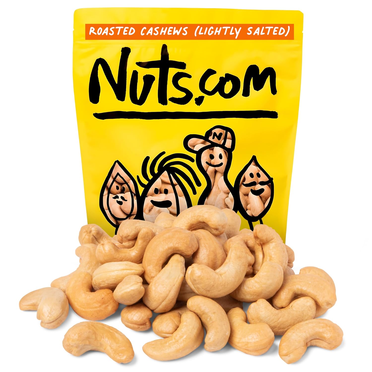 Amazon.com : Nuts.com – Roasted Cashews (Lightly Salted) — Creamy & Savory Flavor, Healthy Snack ...
