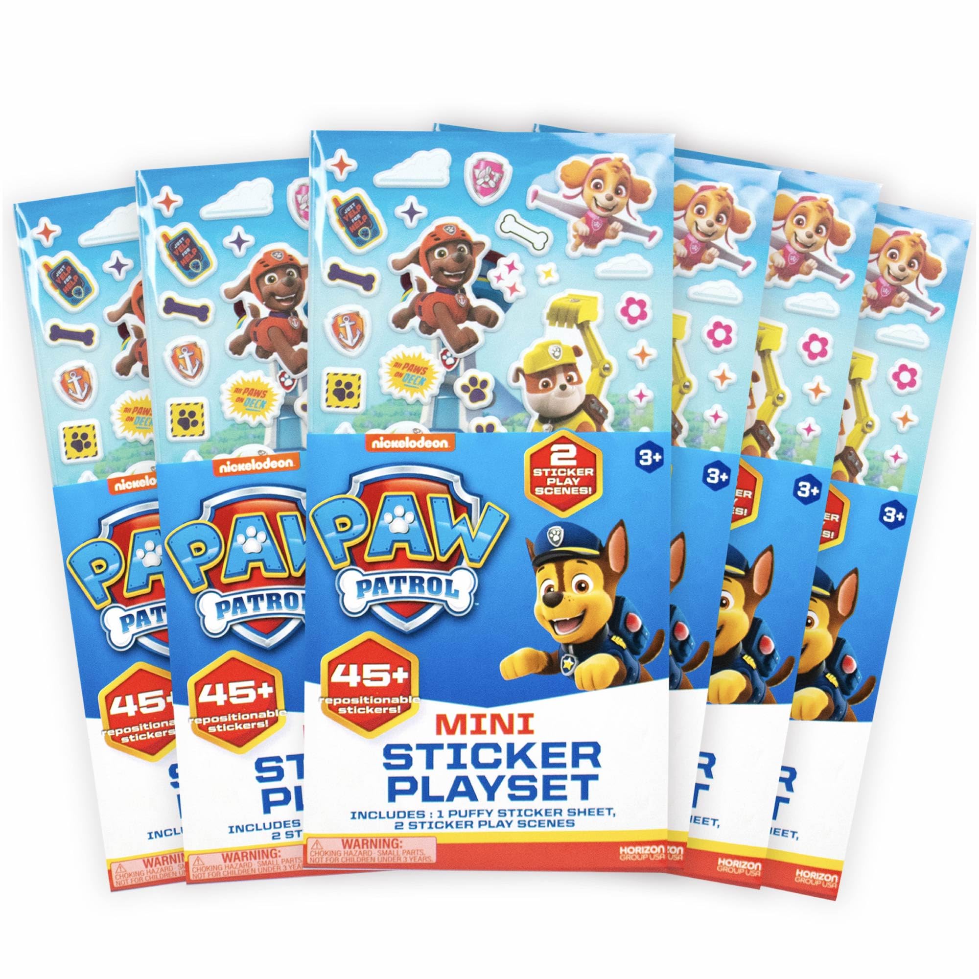 Snapklik.com : Paw Patrol Mini Sticker Playset - 6-Pack, 45 Reusable ...