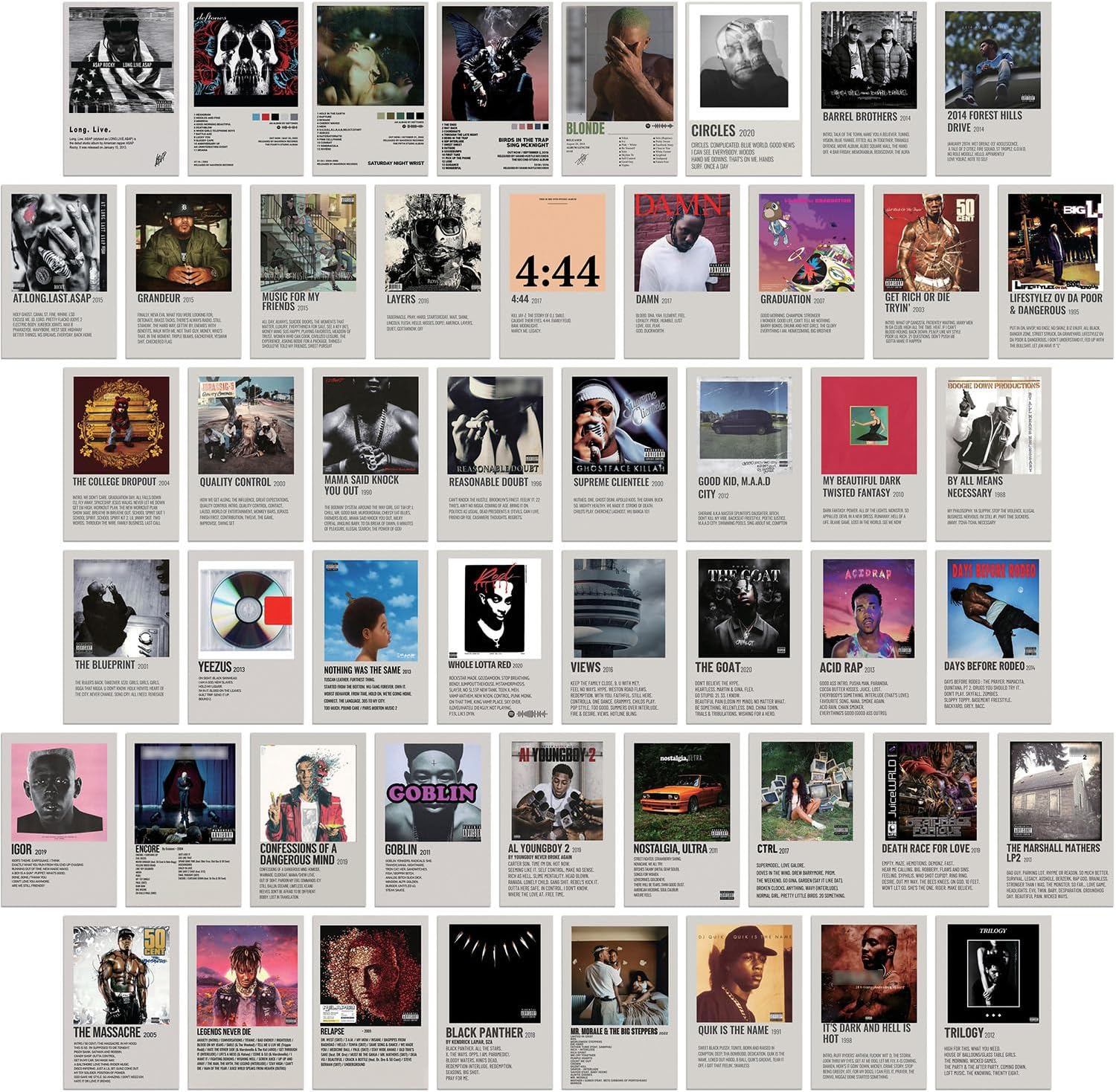 Amazon.com: GIFTSFARM Album Cover Posters, Hip Hop Rap Wall Collage Kit ...