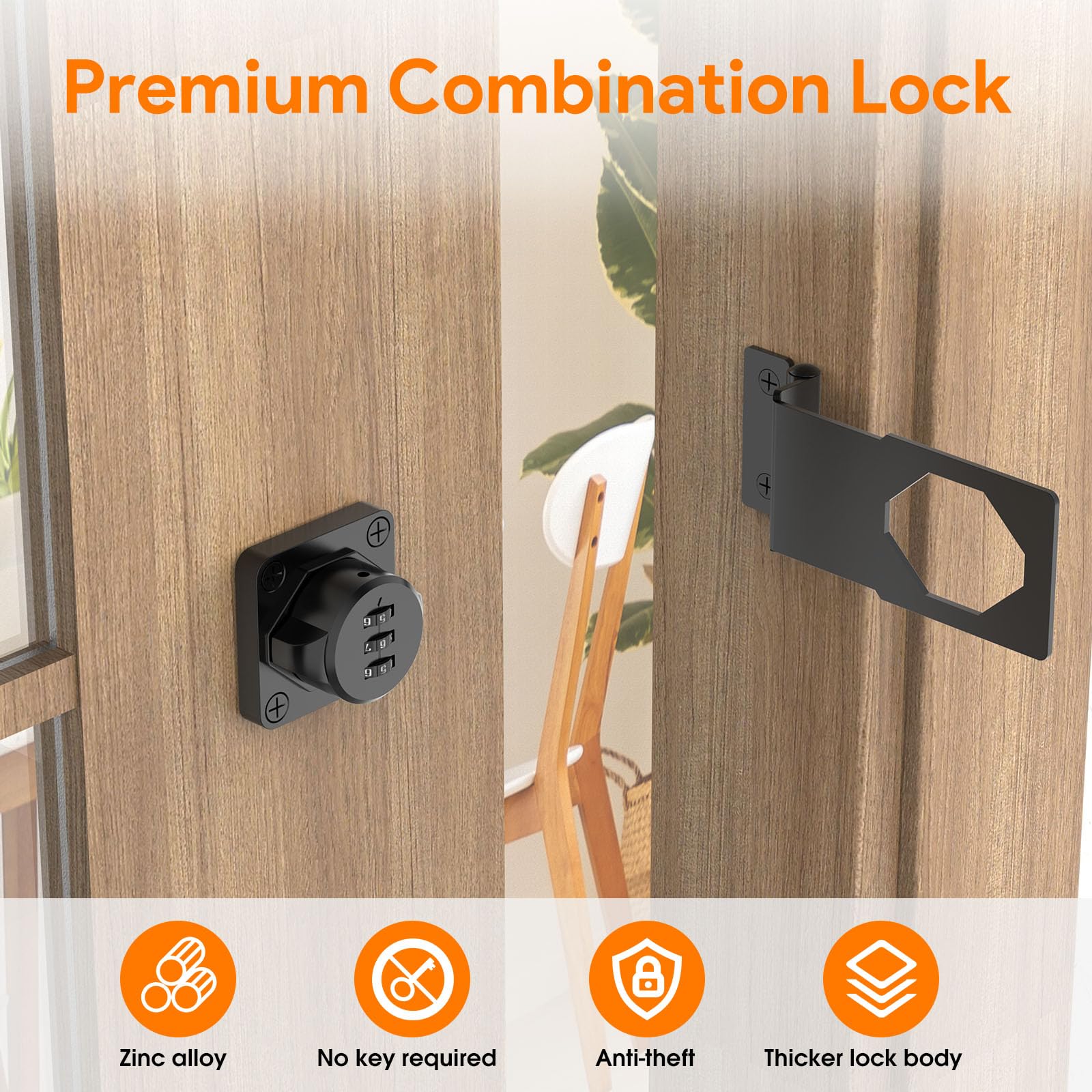 Drawer Lock Double Hinge Cabinet Password Hasp Lock Zinc Alloy Cabinet ...