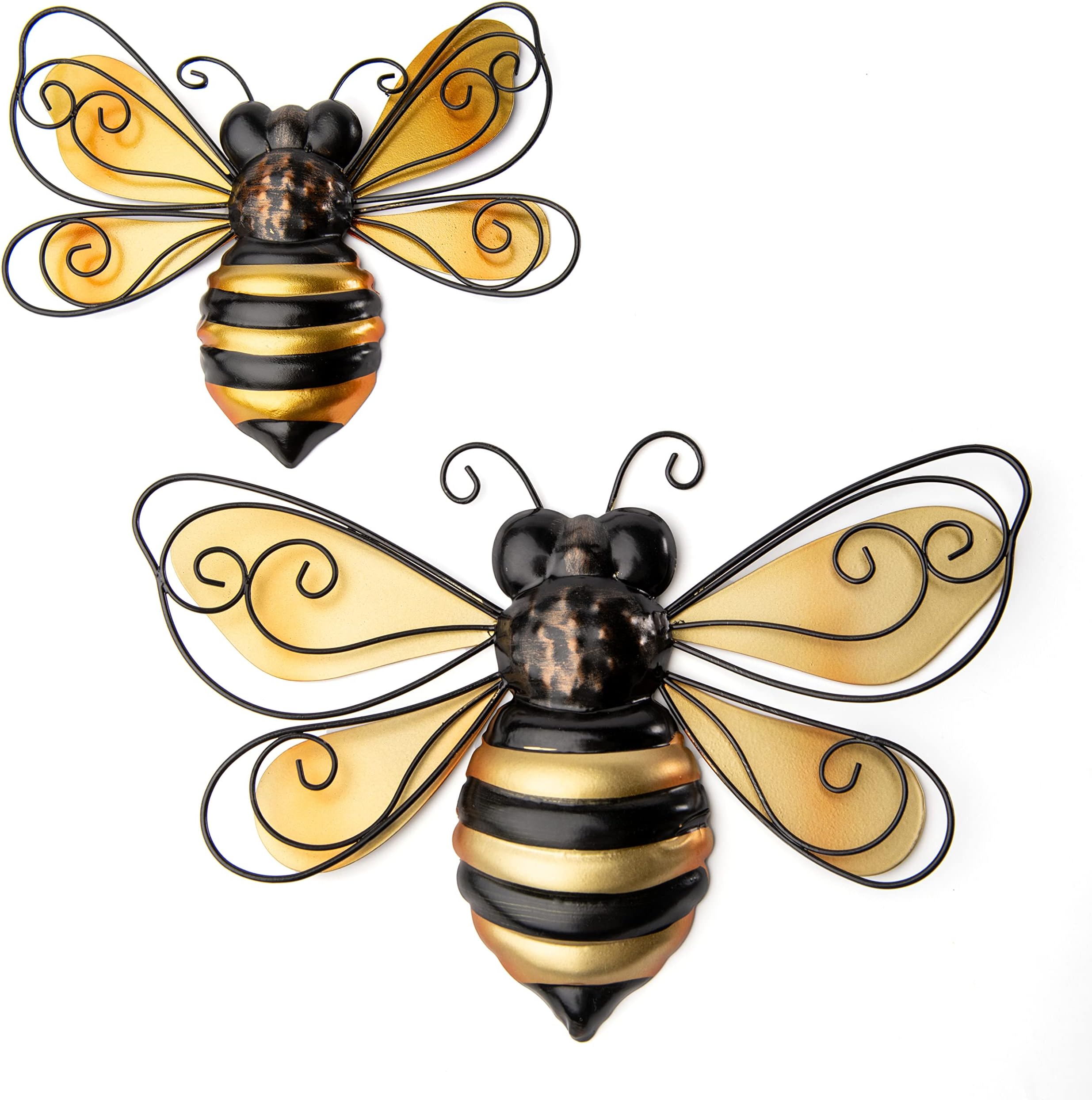 Amazon.com: Peryiter 5 Pcs Metal Bee Wall Art Farmhouse Honey Bee Honey ...