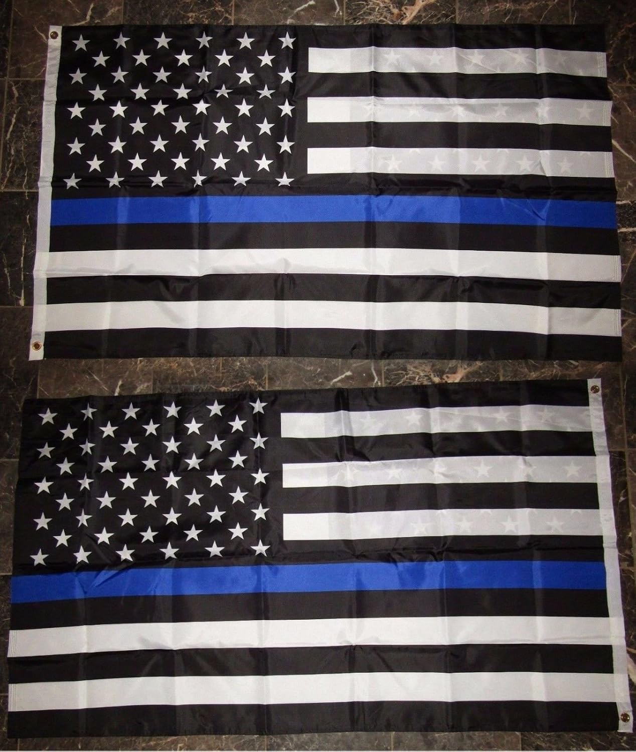 Amazon.com : 3X5 Usa Police Memorial Thin Blue Line 2 Faced 2-Ply Wind ...