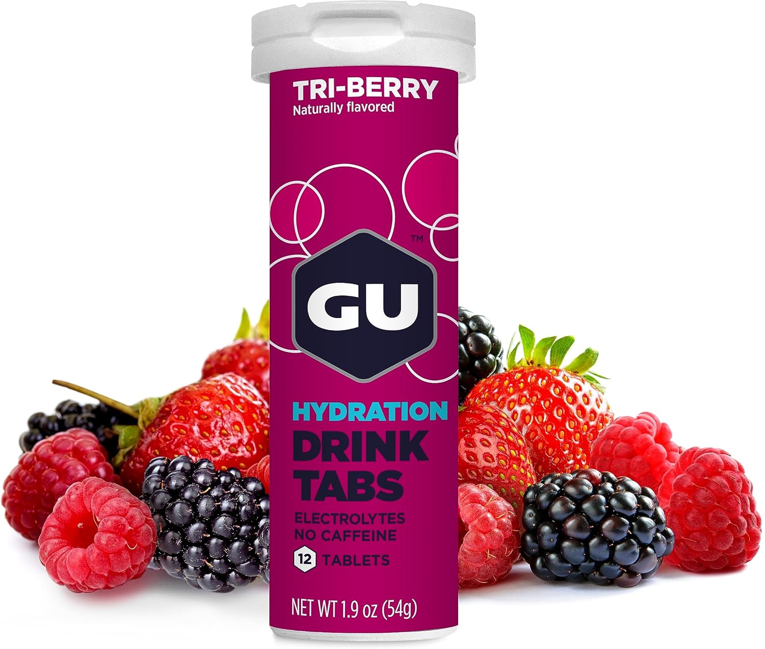 GU Energy Hydration Electrolyte Drink Tablets, Tri-Berry, 4-Count ...