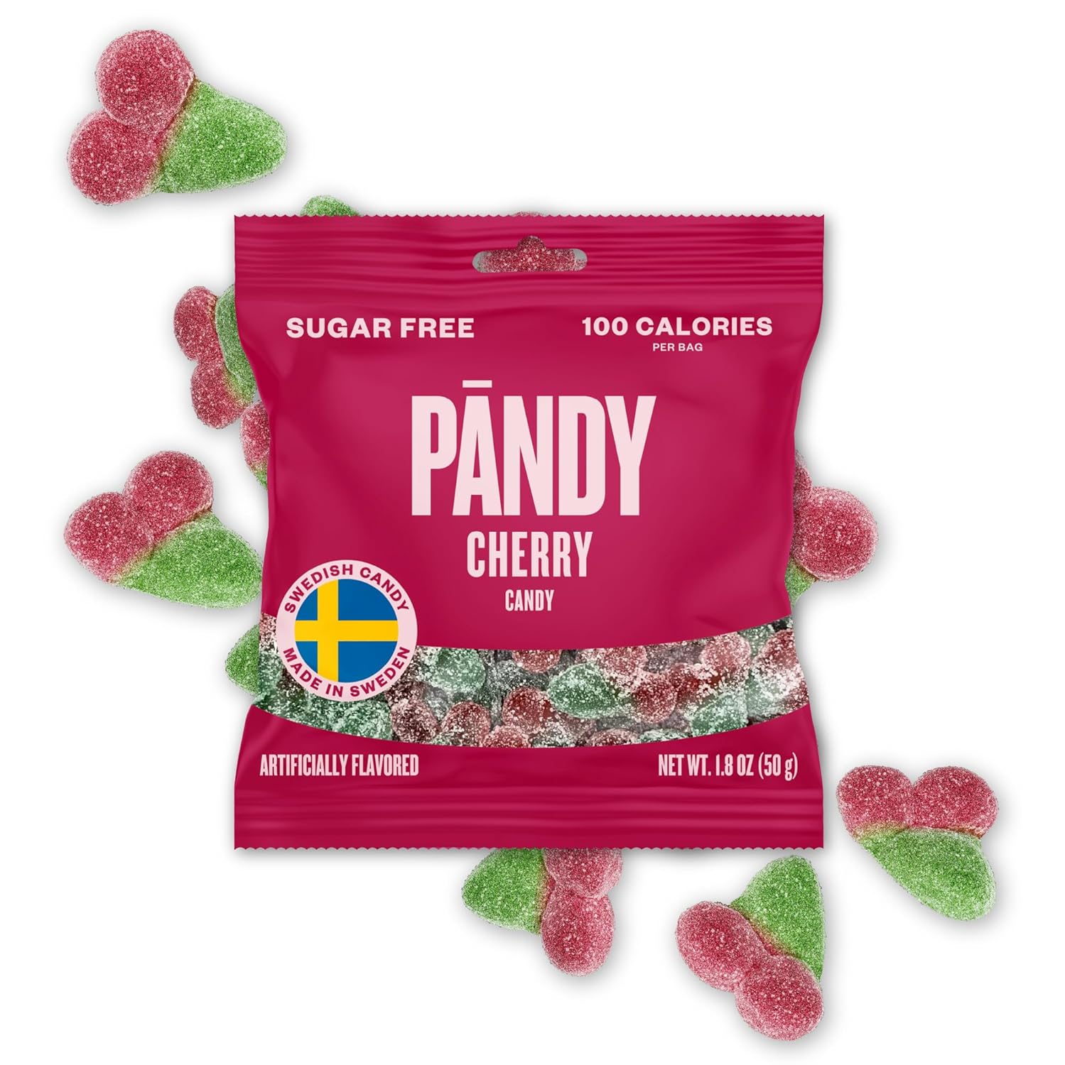 Amazon.com : Pandy Swedish Candy Sugar Free Candy Sour Cherry Flavour ...