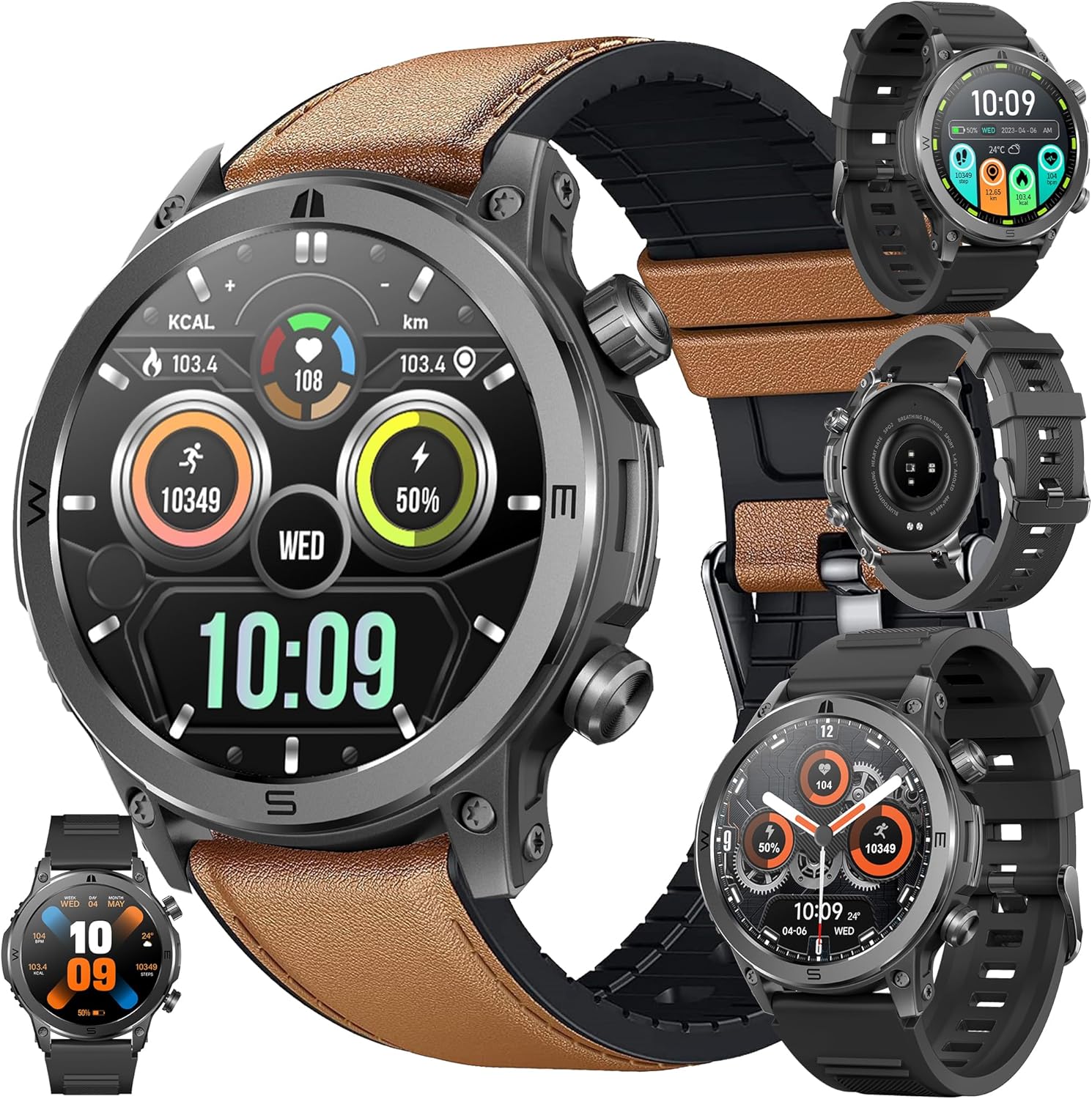 Smartwatch Men with Phone Function, Fitness Tracker 1.43" HD Touch ...