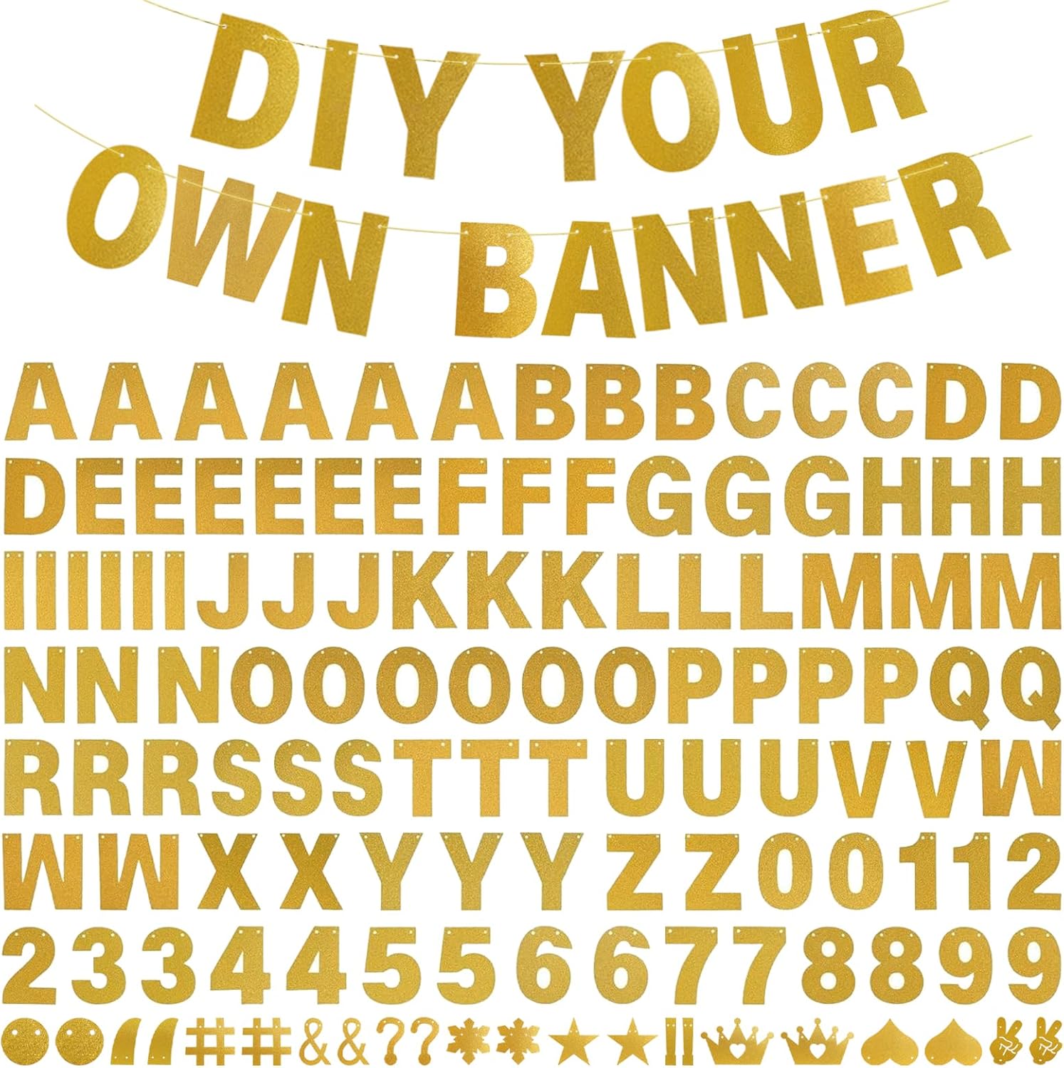 Amazon.com: Gvhntk 132Pcs DIY Letter Banner Customizable Glitter Banner ...