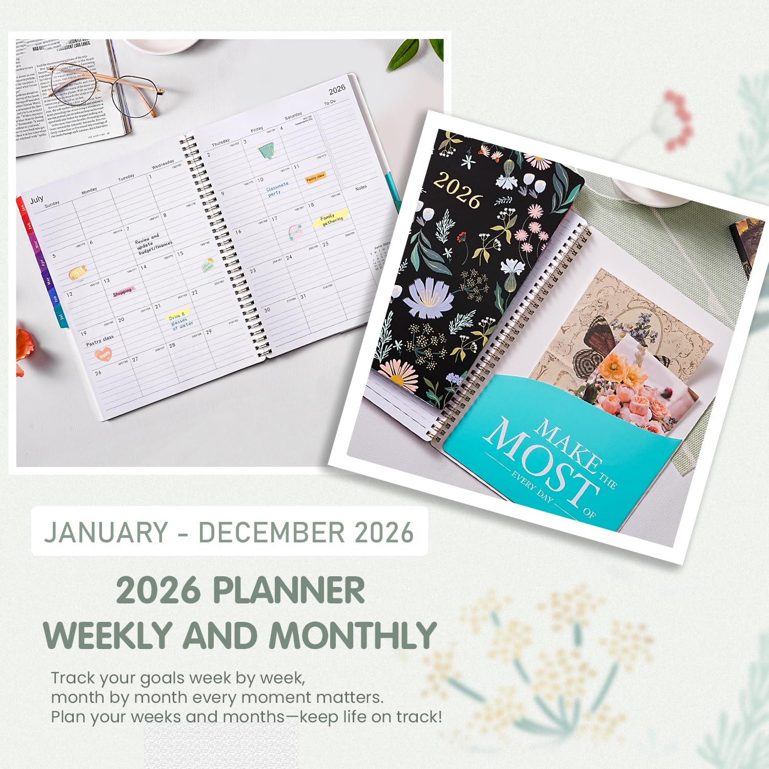 Snapklik.com : 2026 Planner - Planner 2026 Weekly And Monthly, Jan.2026 ...