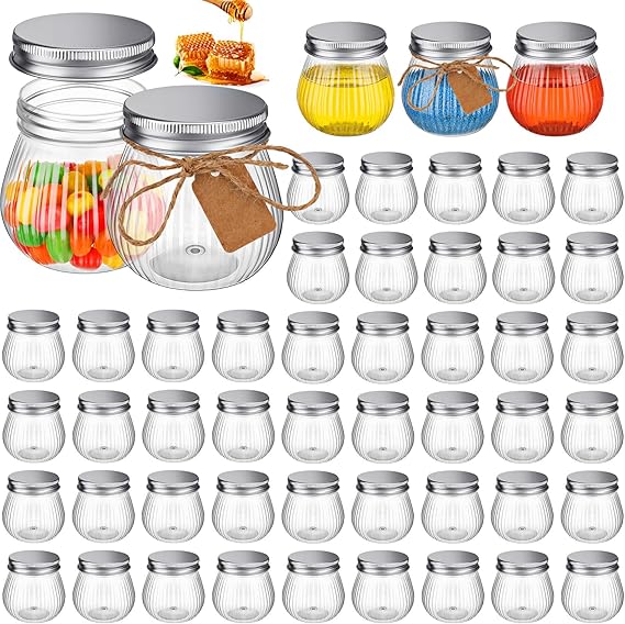 Amazon.com: Yungyan 50 Pcs 4 oz Small Jars with Lids, Clear Mini Mason ...