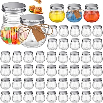 Amazon.com: Yungyan 50 Pcs 4 oz Small Jars with Lids, Clear Mini Mason ...