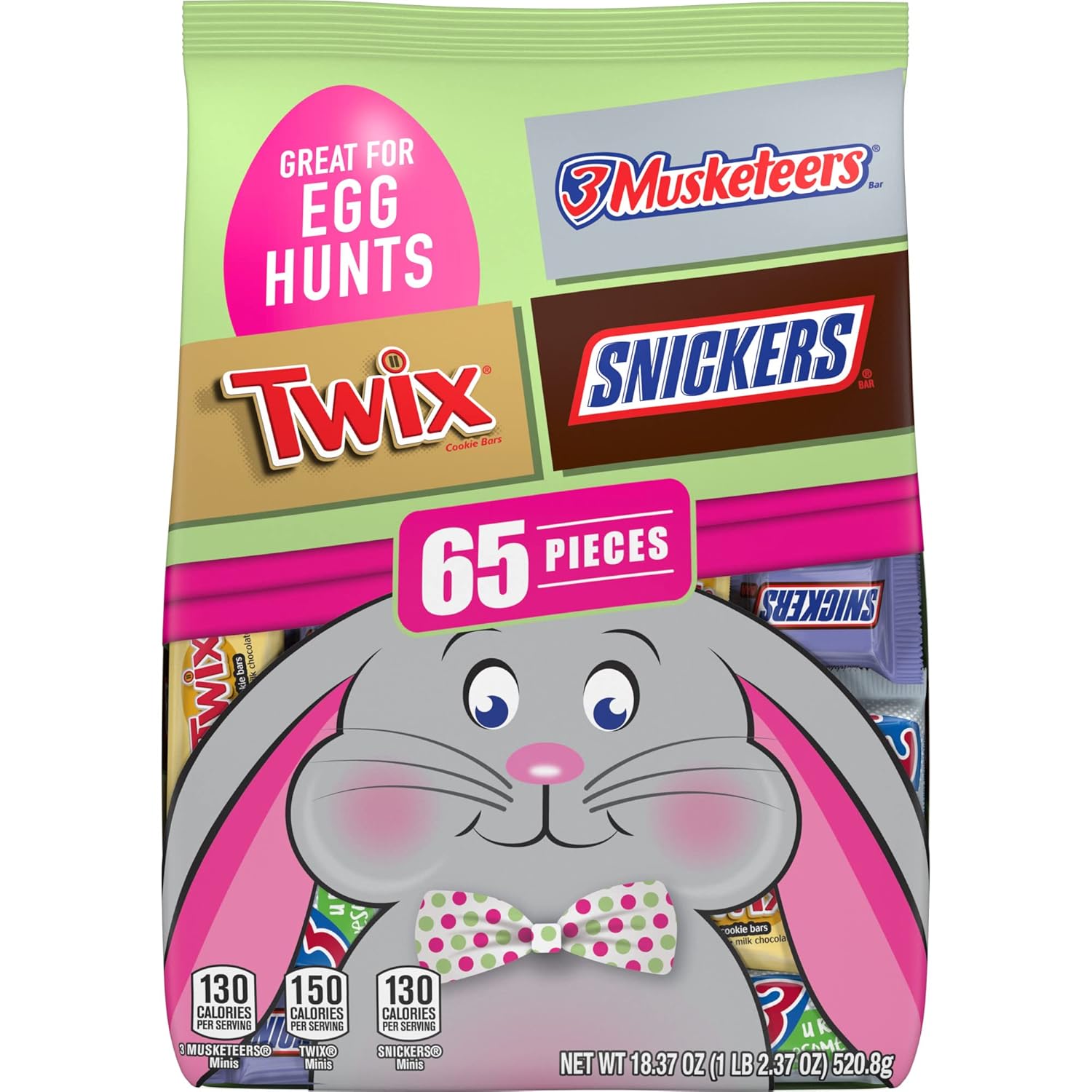 Amazon.com: Snickers, Twix & 3 Musketeers Easter Minis Variety Mix, 65 ...