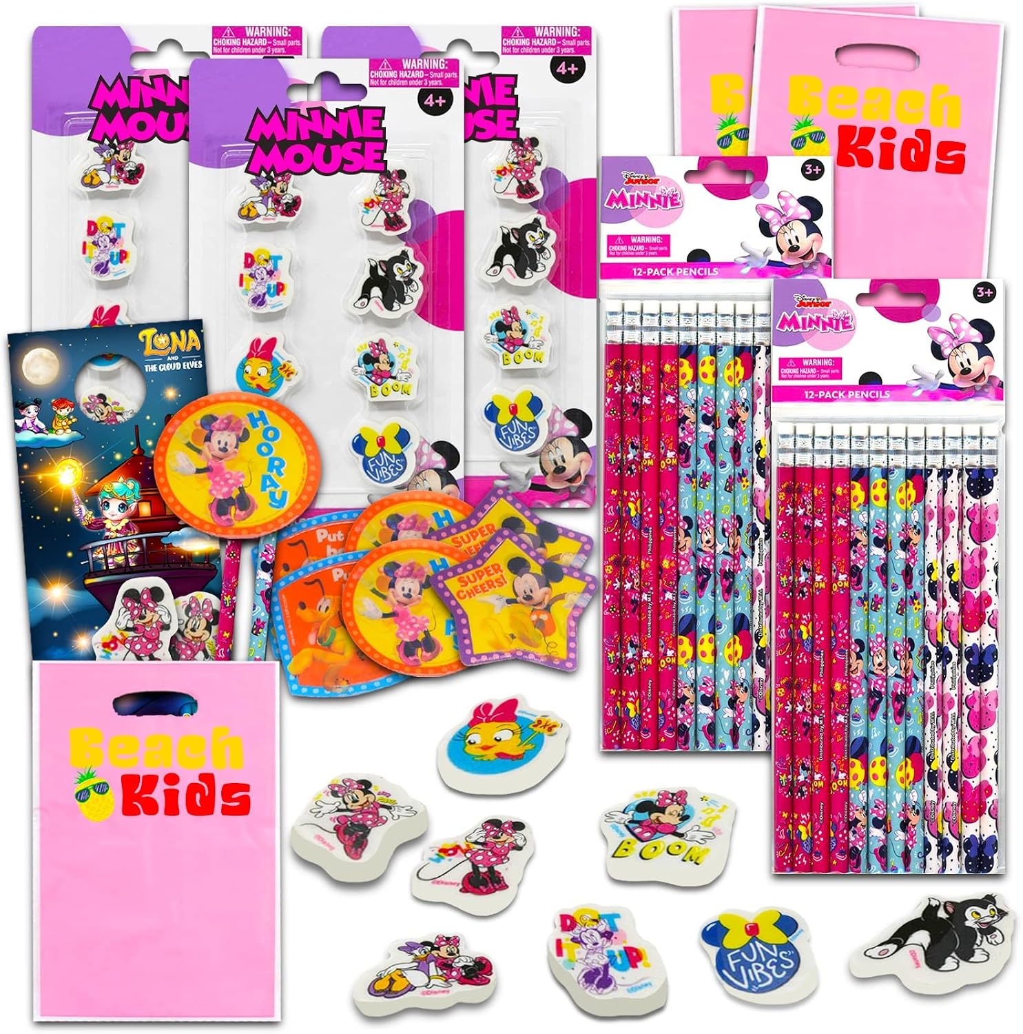 Amazon.com: Minnie Mouse Goodie Bag Stuffers for Kids - 12 Count Minnie ...