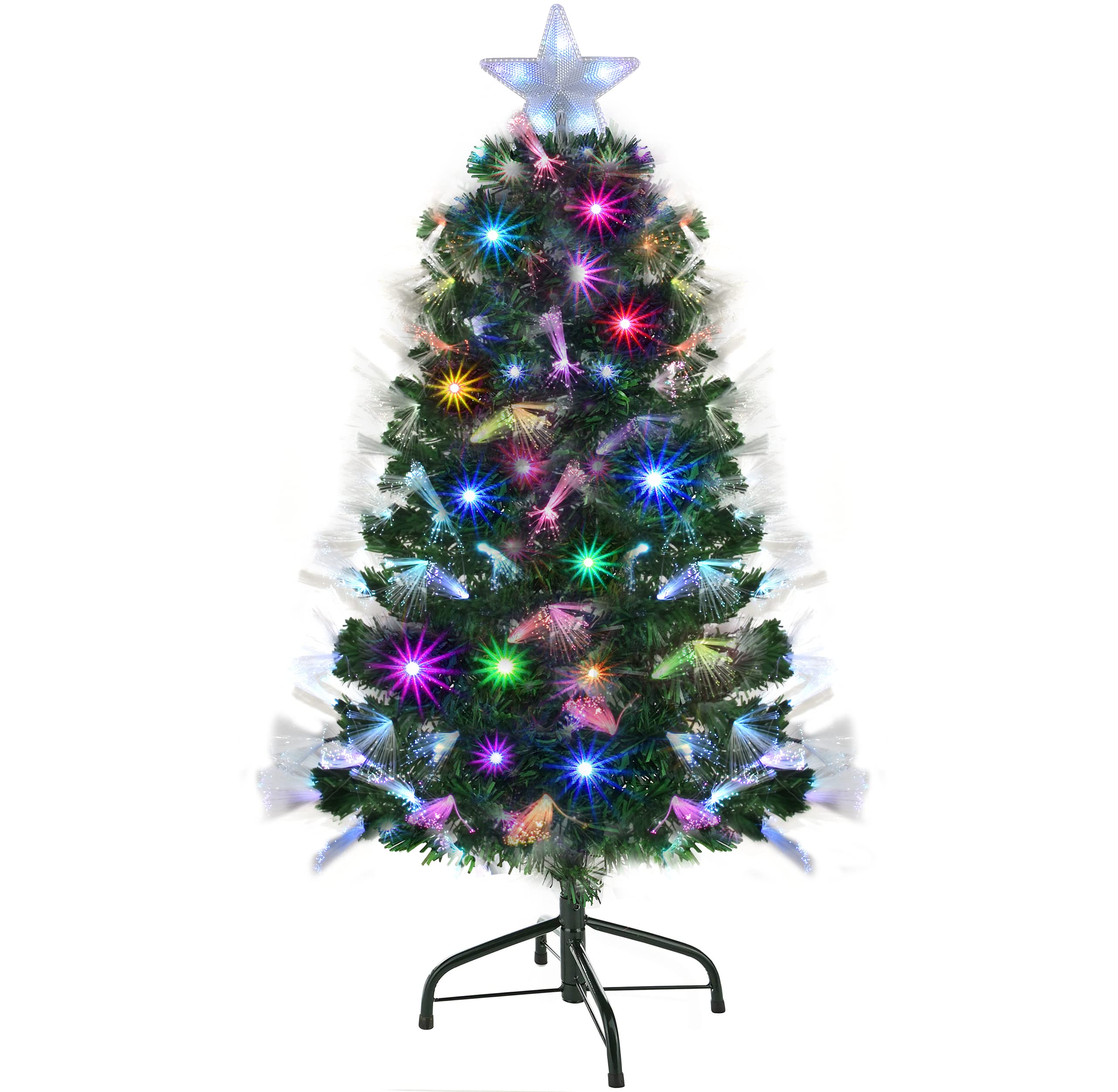 Buy Pre Lit Artificial Christmas Tree 5 Foot Fiber Optic Xmas Tree with ...