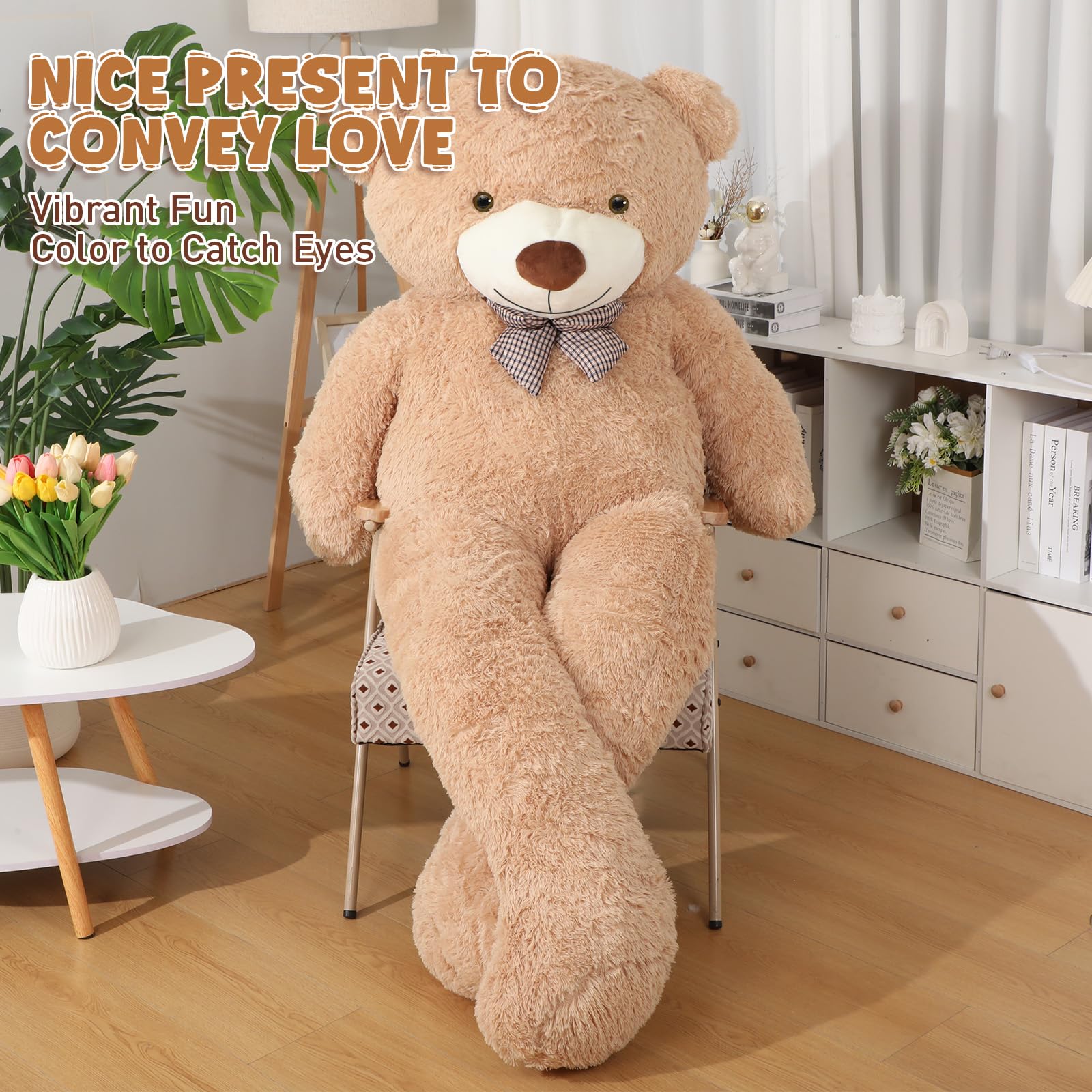Snapklik.com : Jerify 78.8" Tall (6.56 Feet) Giant Plush Bear Light Bear Soft Stuffed Animal Bear