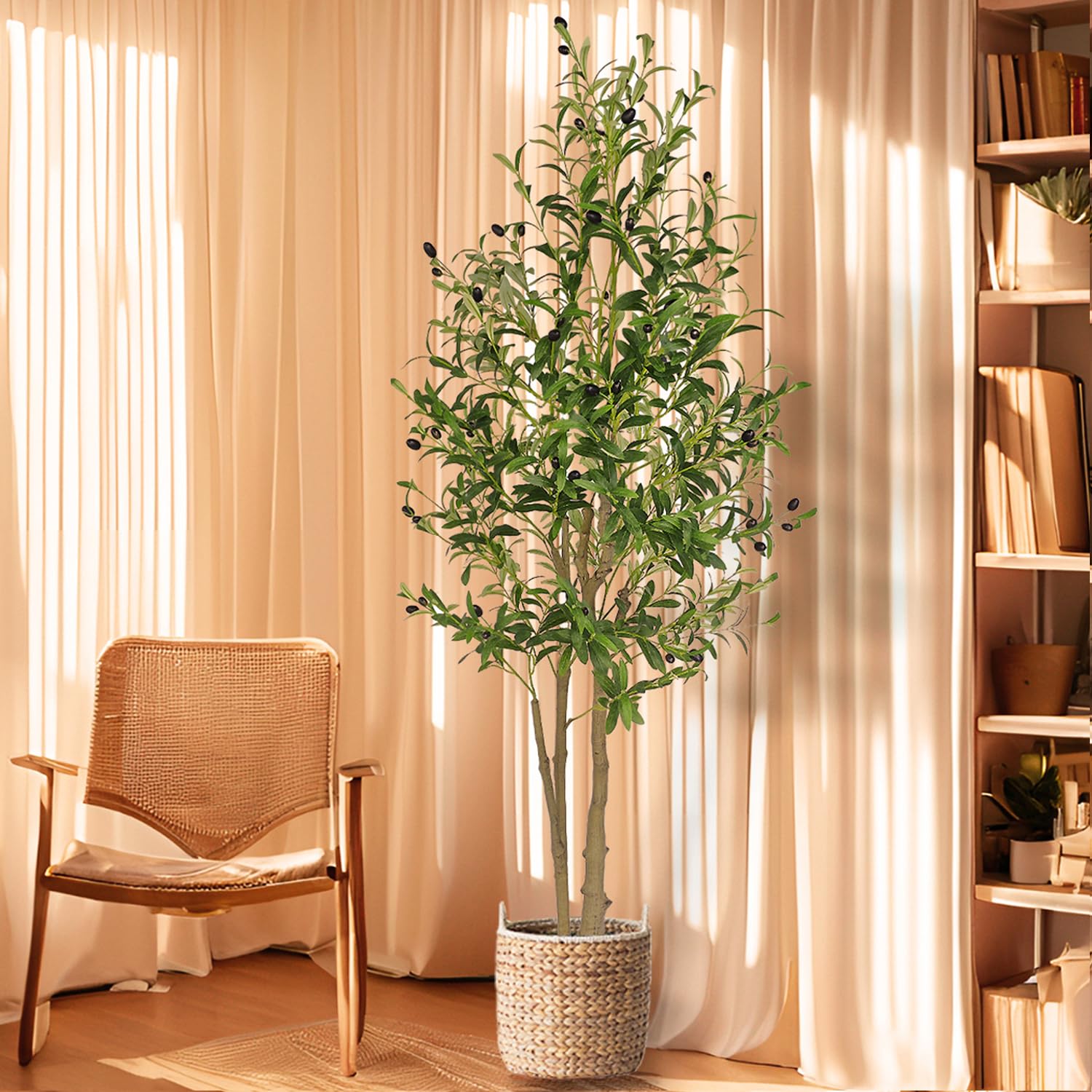 Amazon.com: Faux Olive Tree 6ft, Realistic Tall Silk Olive Trees ...