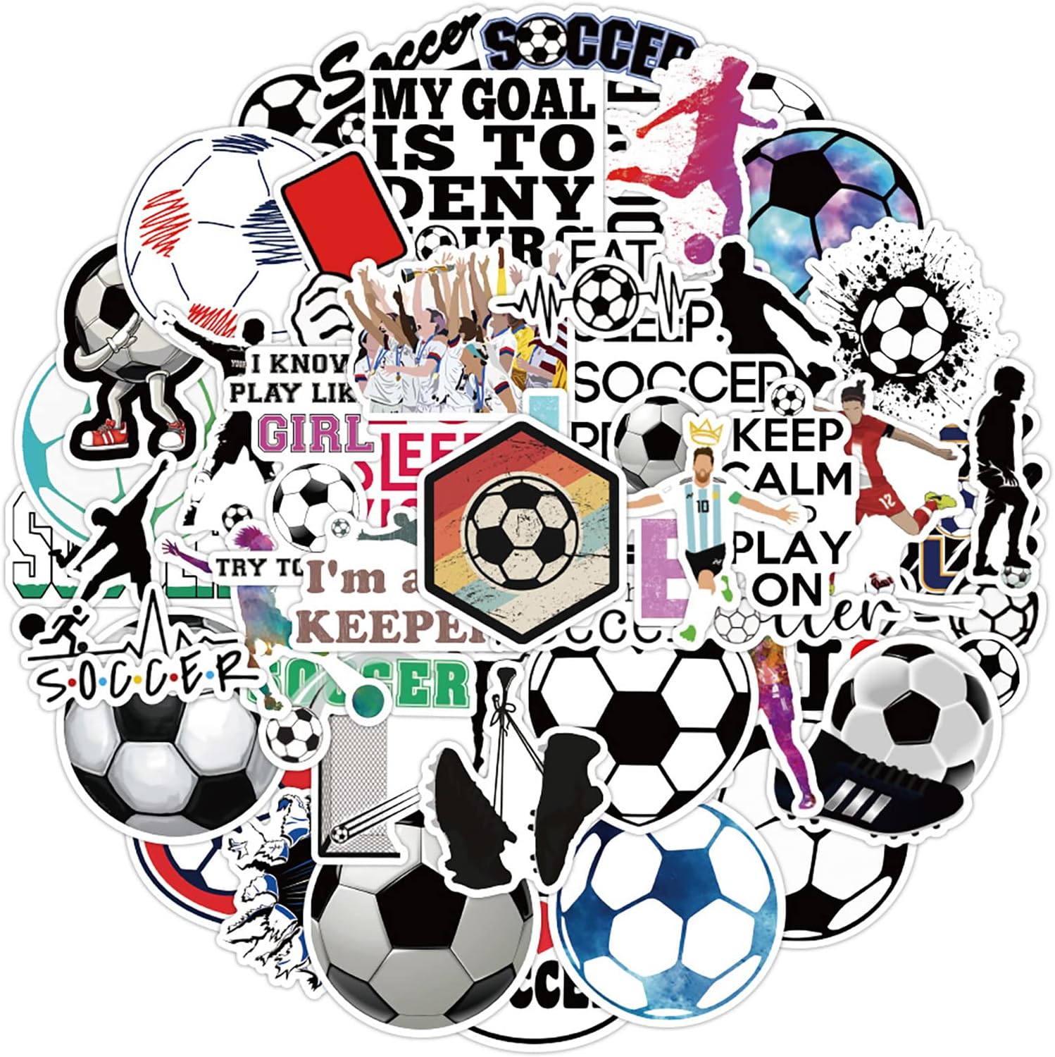 Amazon.com: 50pcs Soccer Stickers Cool Aesthetic Sprots Football ...