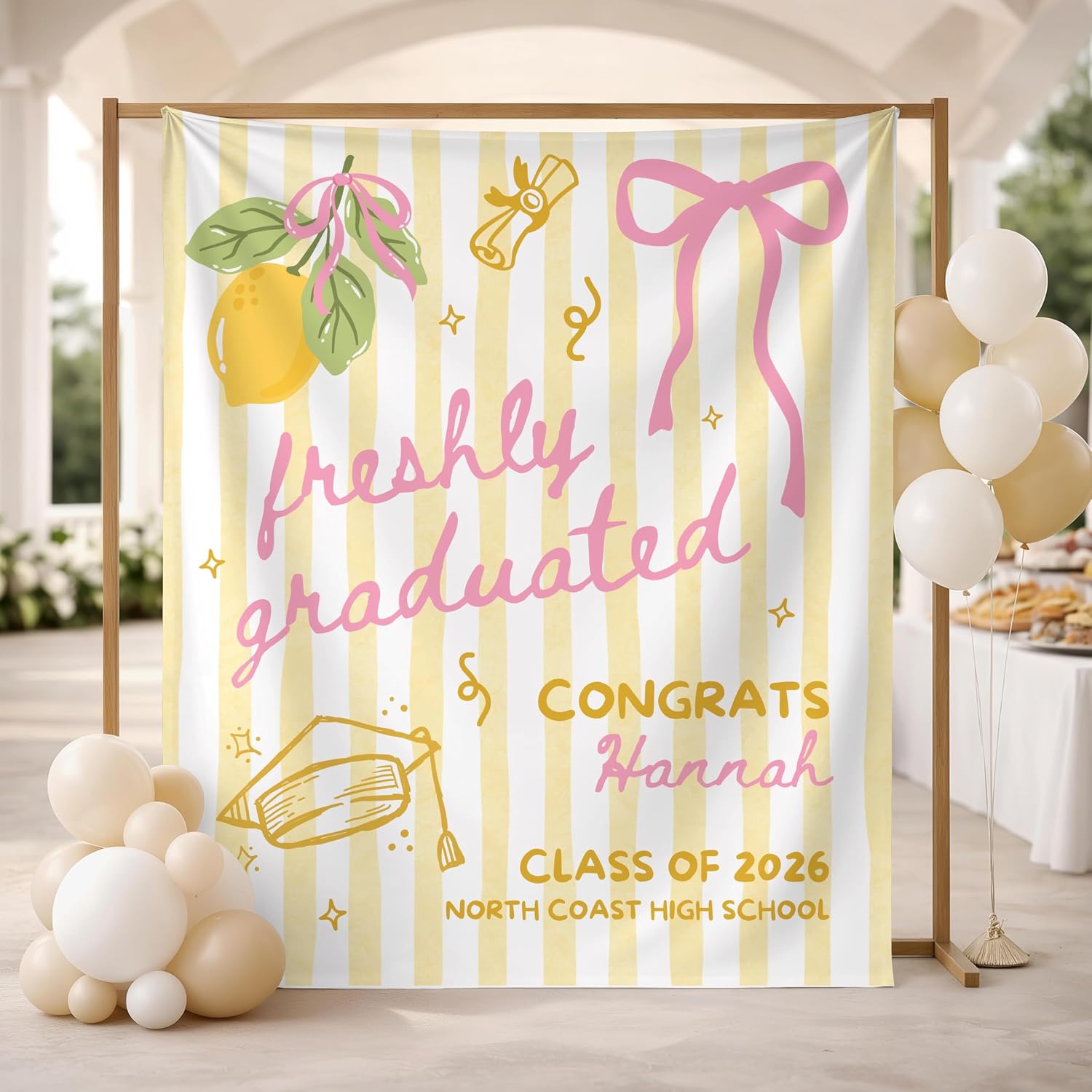 Amazon.com : Personalized Graduation Banner Class of 2026 Backdrop ...