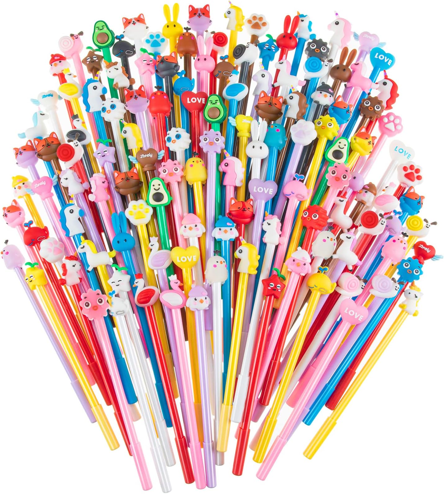 Amazon.com: YYaaloa 140pcs Cute Cartoon Novelty Gel Ink Pens Cartoon ...