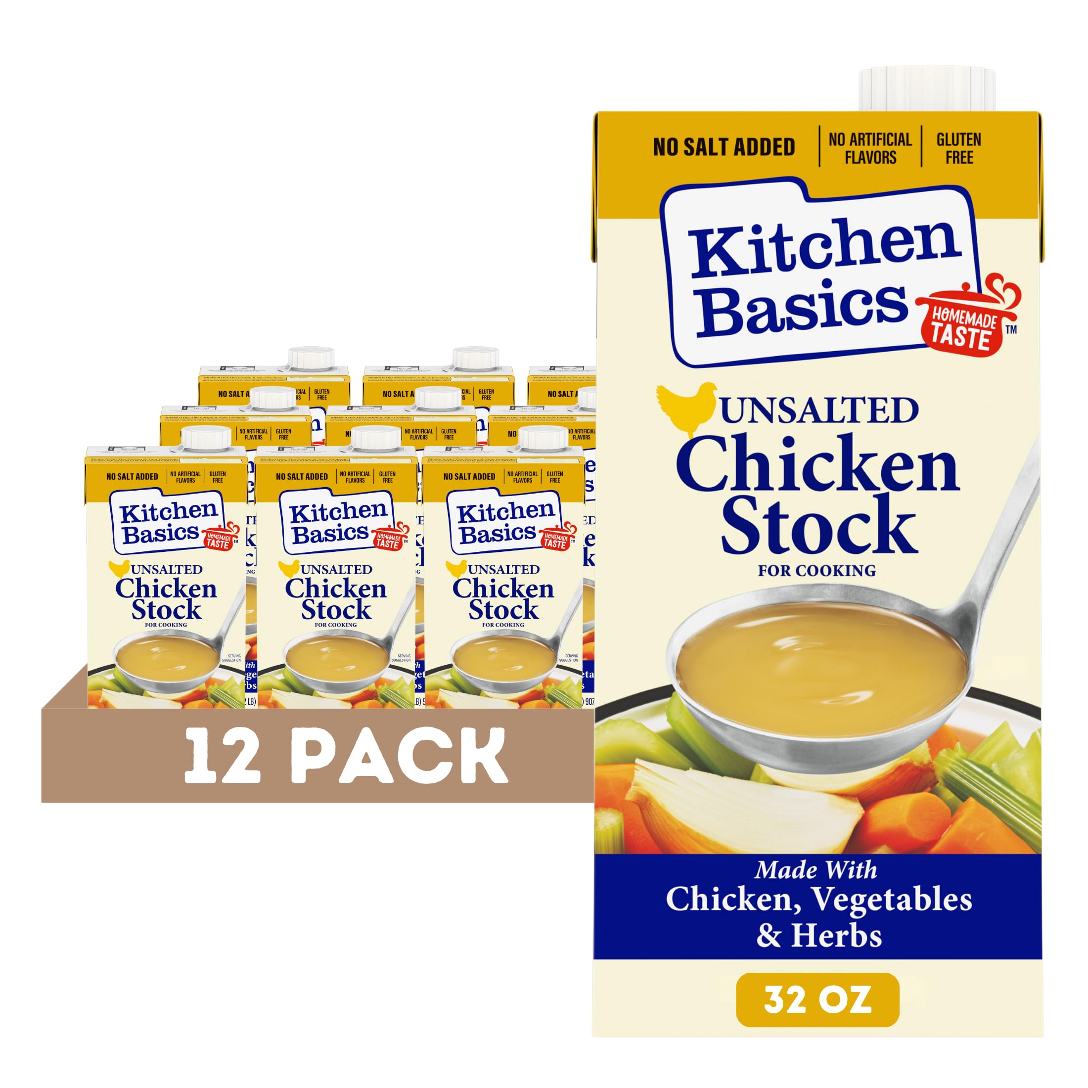 Snapklik.com : Kitchen Basics Unsalted Chicken Stock, 32 Oz