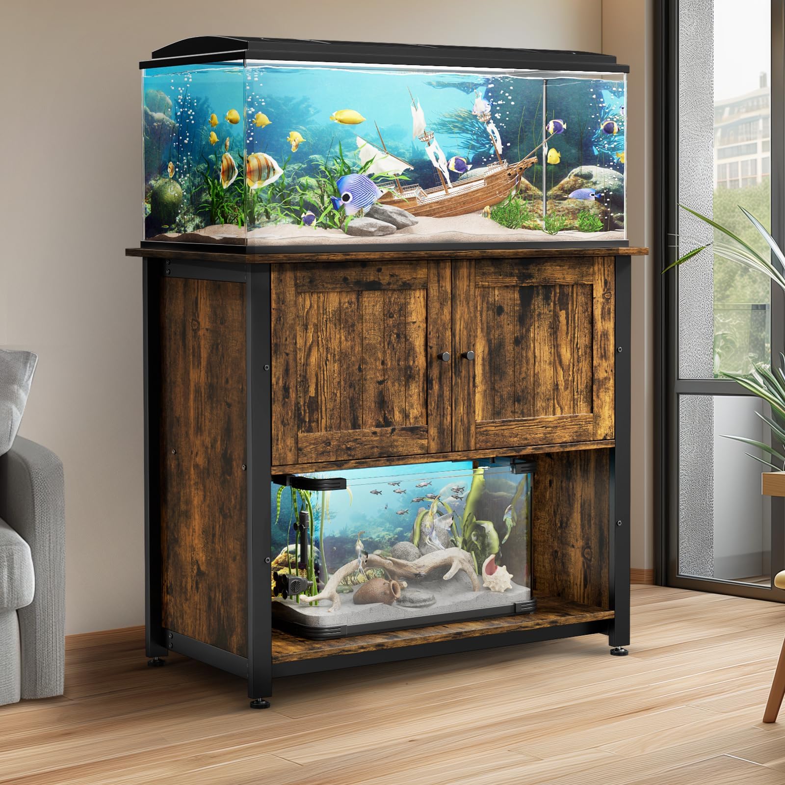 Amazon.com : LAQUAL 20-29 Gallon Aquarium Stand with Cabinet, 20 Gallon ...