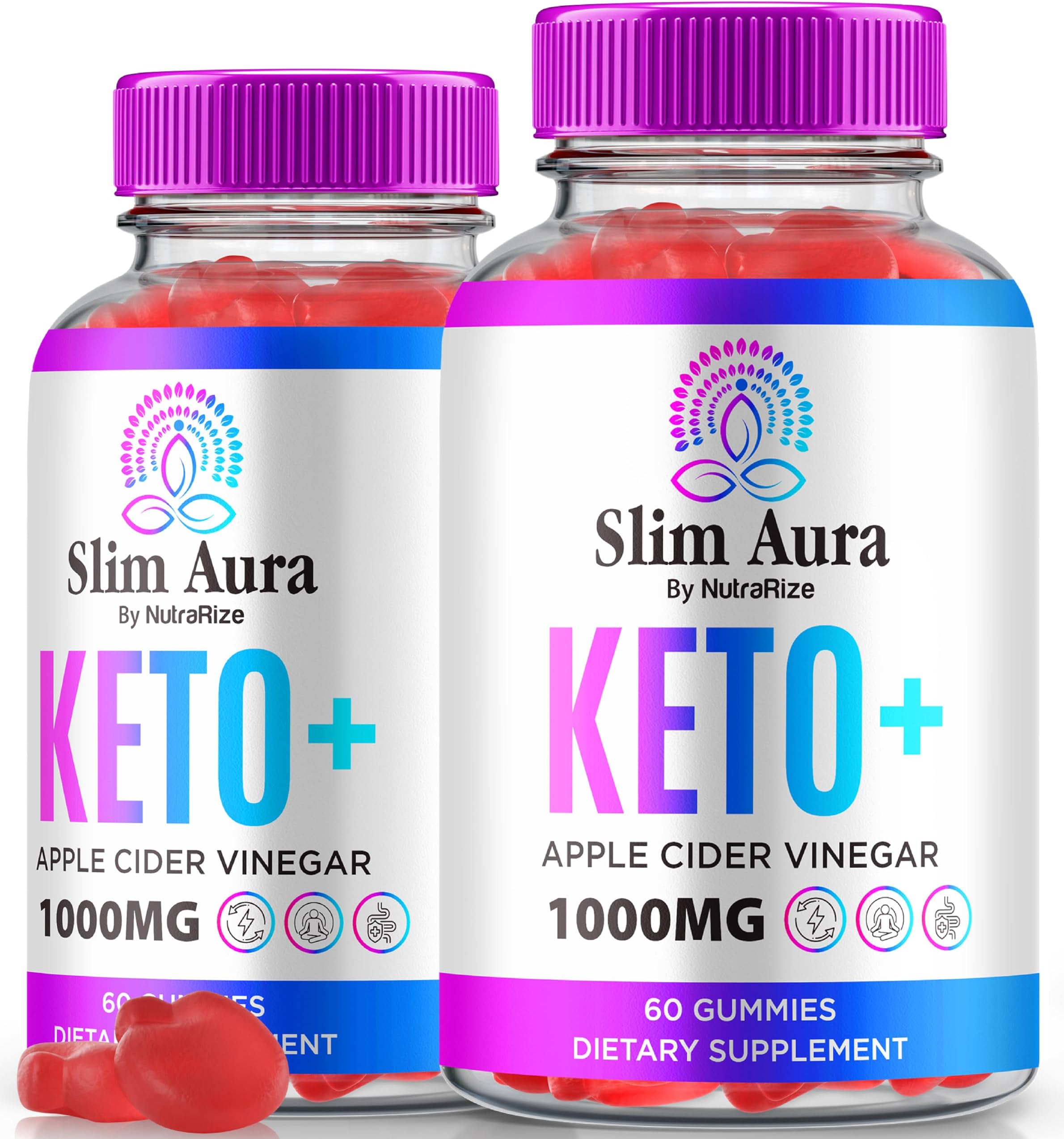 Amazon.com: (2 Pack) Slim Aura Keto ACV Gummies, Official Slim Aura ...