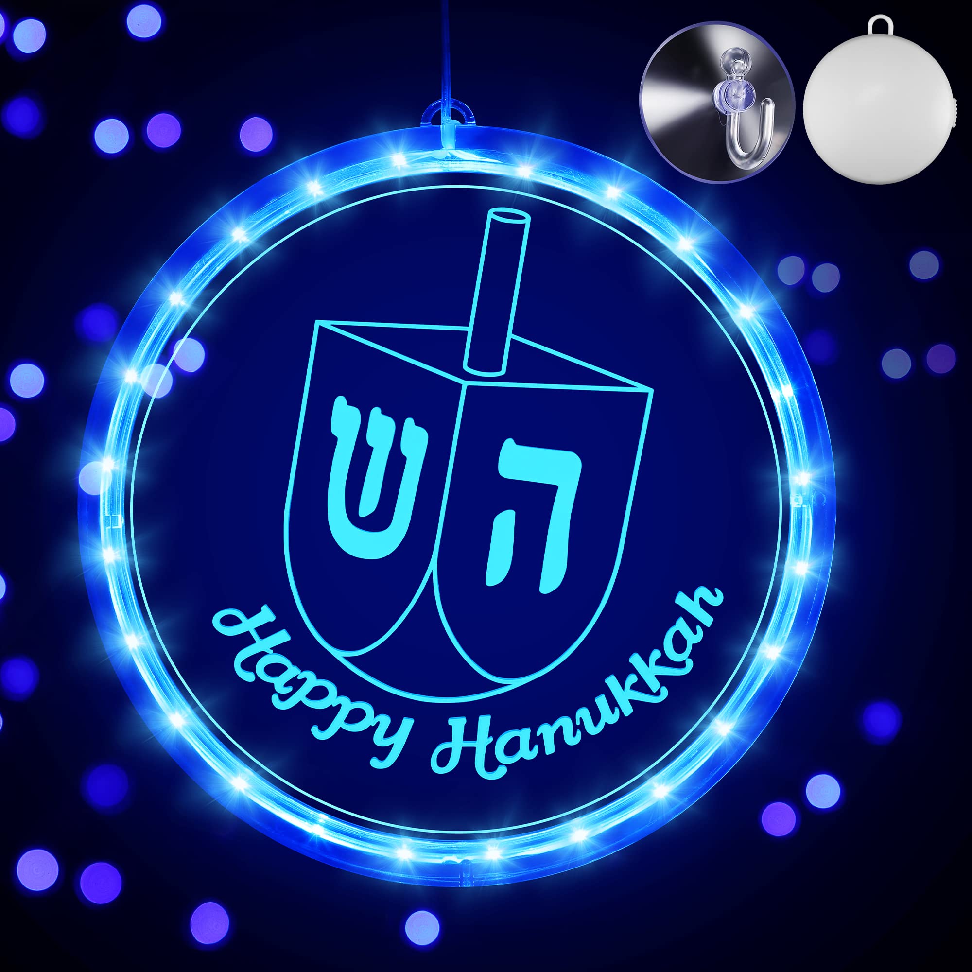 Hanukkah Decoration Lights, Blue Chanukah Window Lights, Hanukkah ...