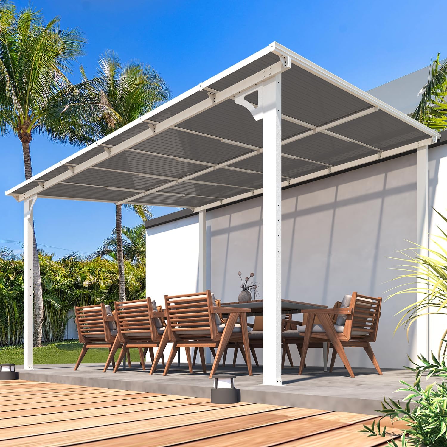 Amazon.com: AECOJOY 12' x 10' Hardtop Pergola Gazebo in White, Large ...