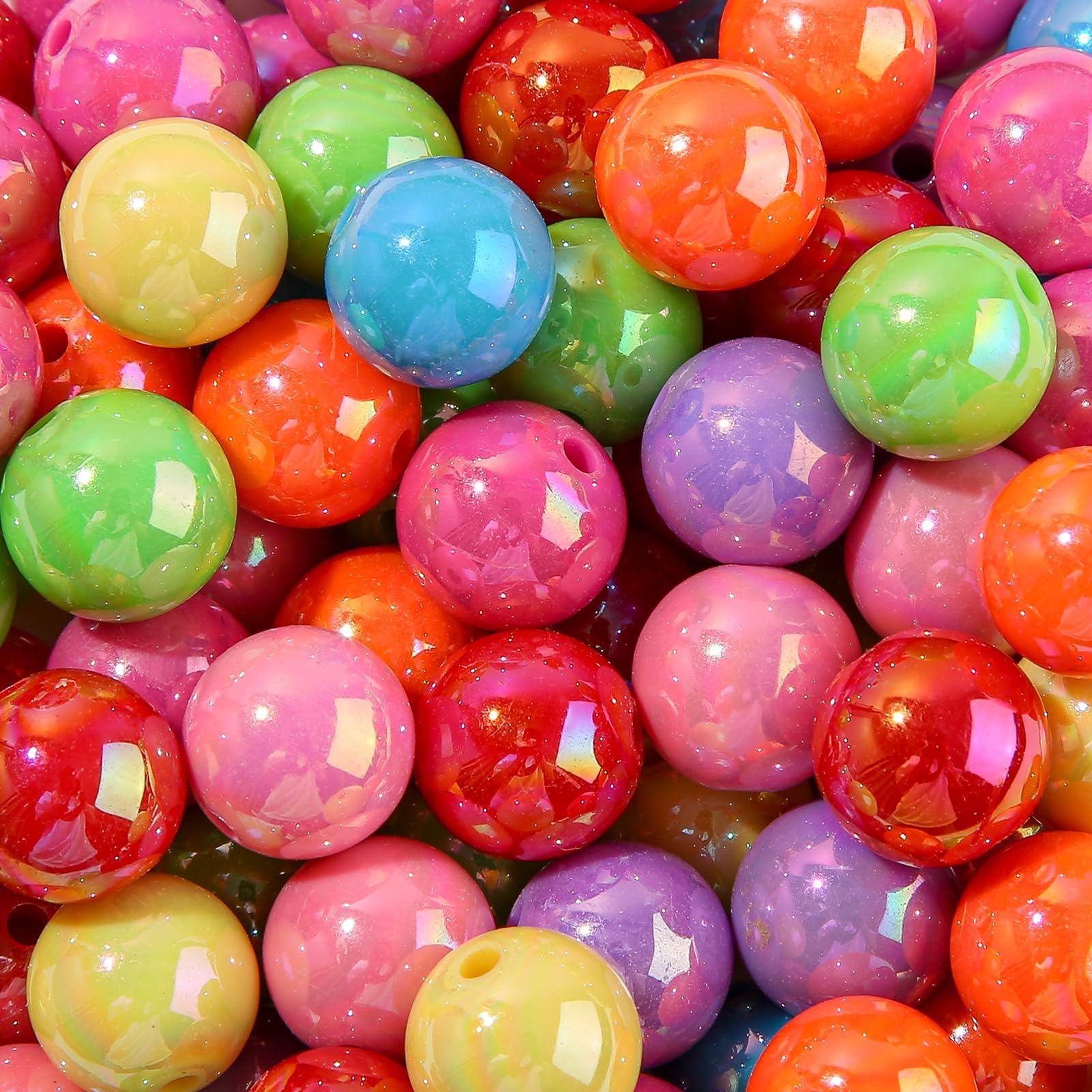 Amazon.com: ANCADN 16mm Acrylic Beads Multicolor Acrylic Beads Pen ...