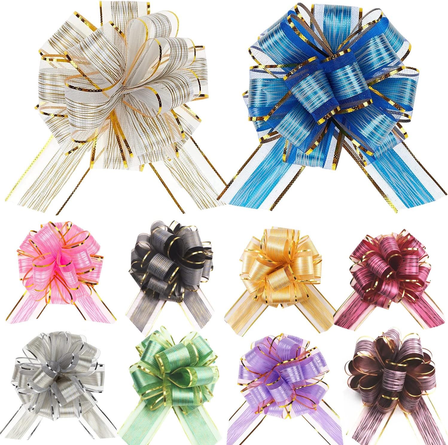 Amazon.com: JOYIN 36 PCS present Wrap with Ribbon Pull Bows 4.7", Pull ...