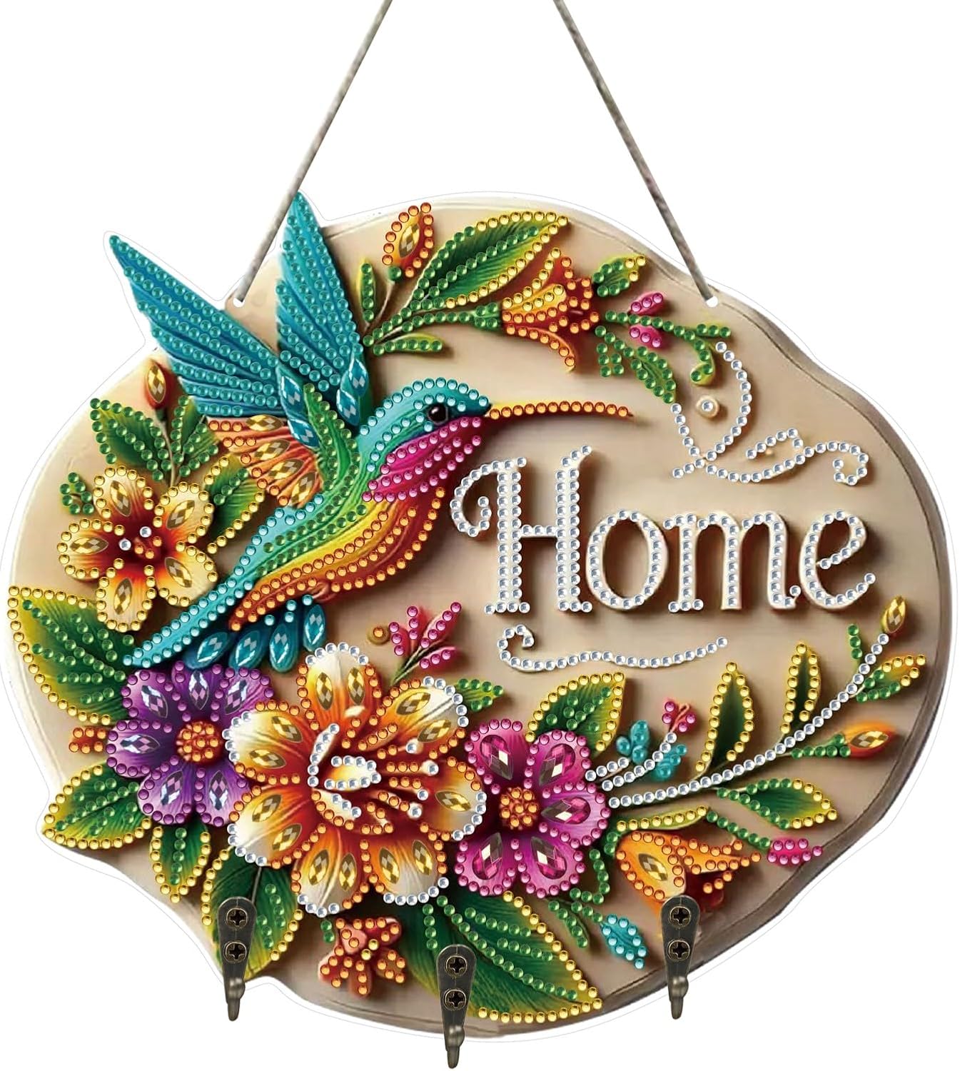 DIY Hanging Diamonds Art Painting Kits, Creative 5D Hummingbird Welcome ...