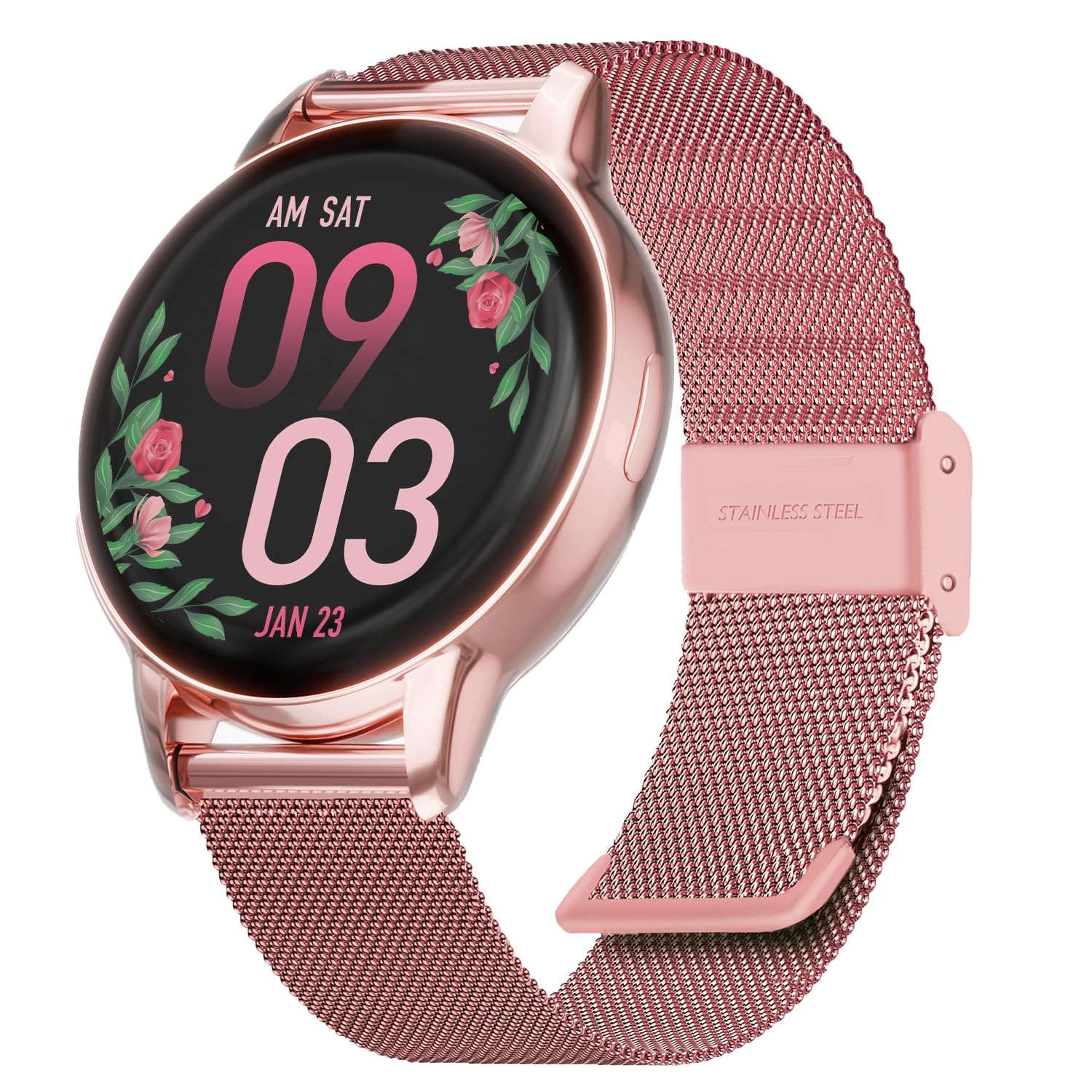Vibez by Lifelong Luxury Smart Watch for Women - Emerald Rose Gold ...